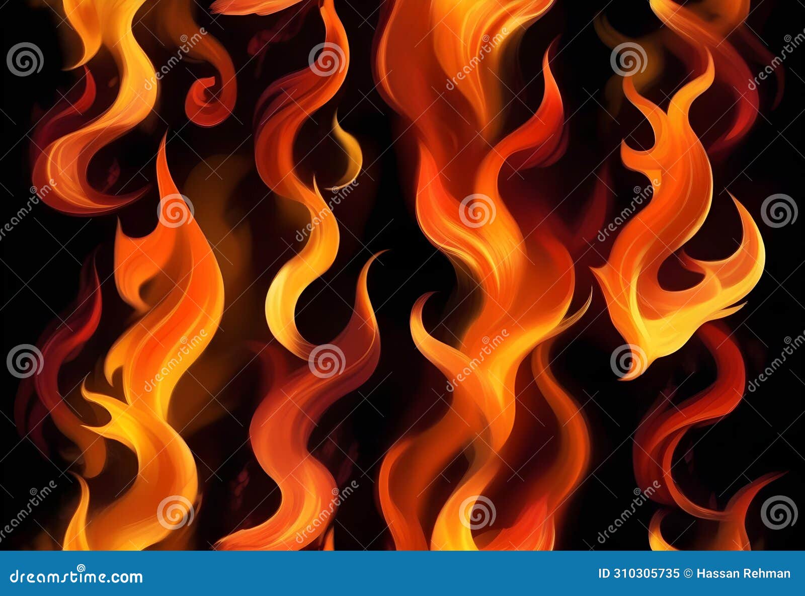 Fire Oil Painting Flames, Creative Digital Illustration Painting Stock ...