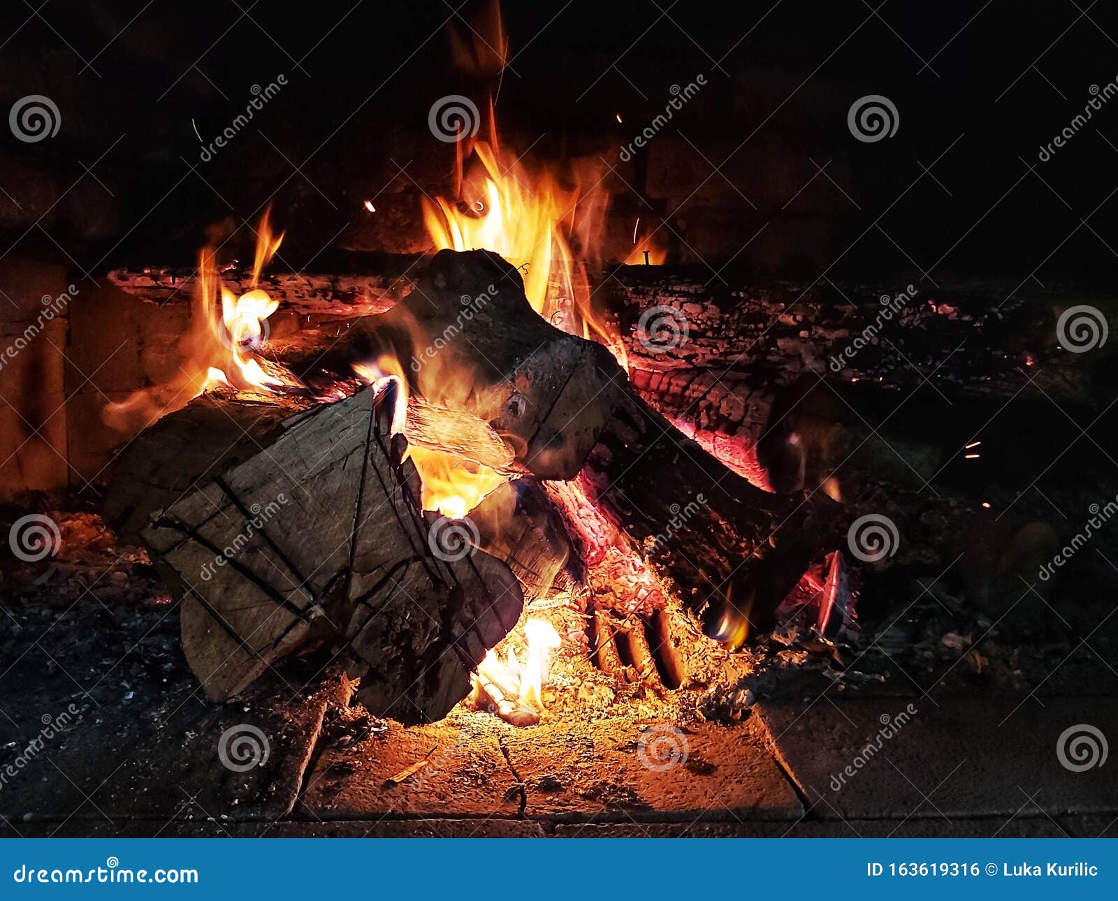 Fire In The Open-air Forge Royalty-Free Stock Image | CartoonDealer.com ...