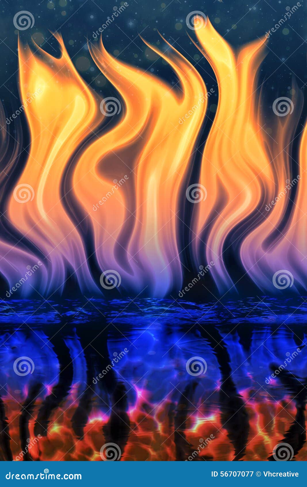 Fire out of water stock illustration. Illustration of boil - 56707077