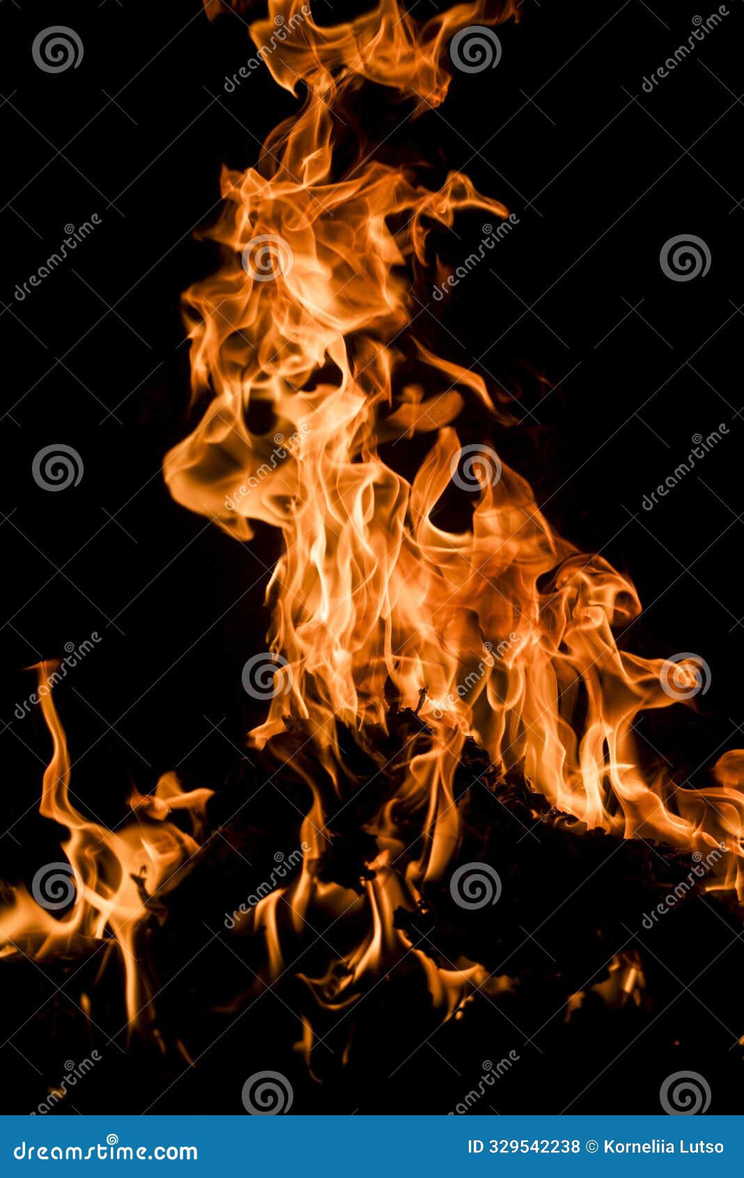 Fire Over Black Background. Fire Sparks Background. Abstract Blaze ...