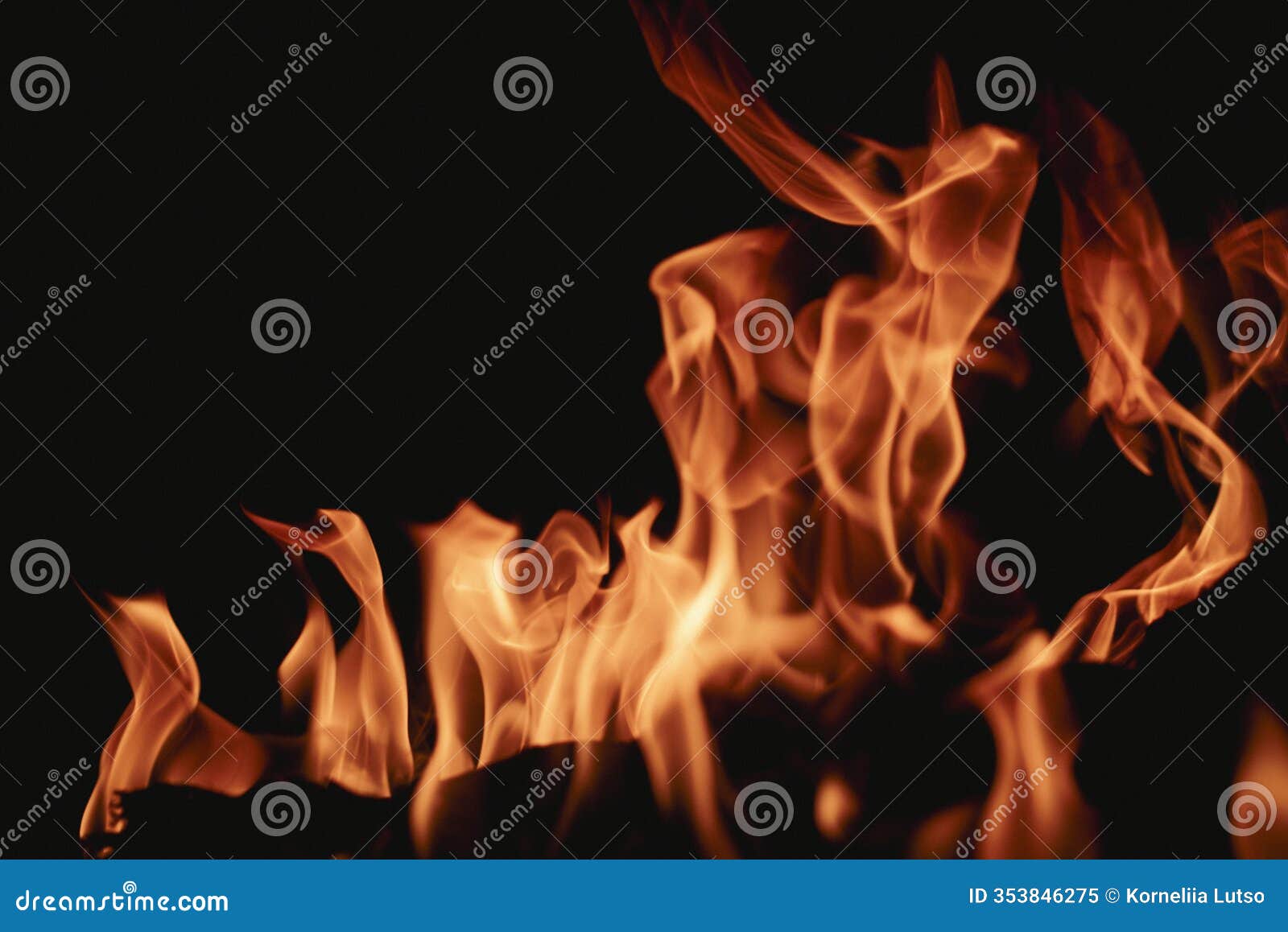 Fire Over Black Background. Fire Sparks Background. Abstract Blaze ...