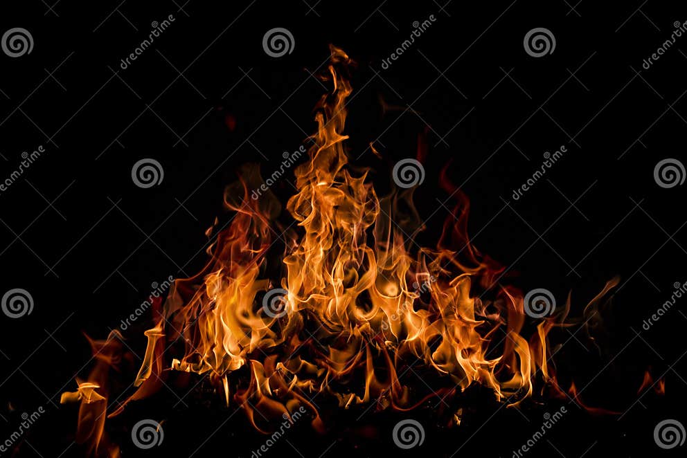 Fire Over Black Background. Fire Sparks Background. Abstract Dark ...