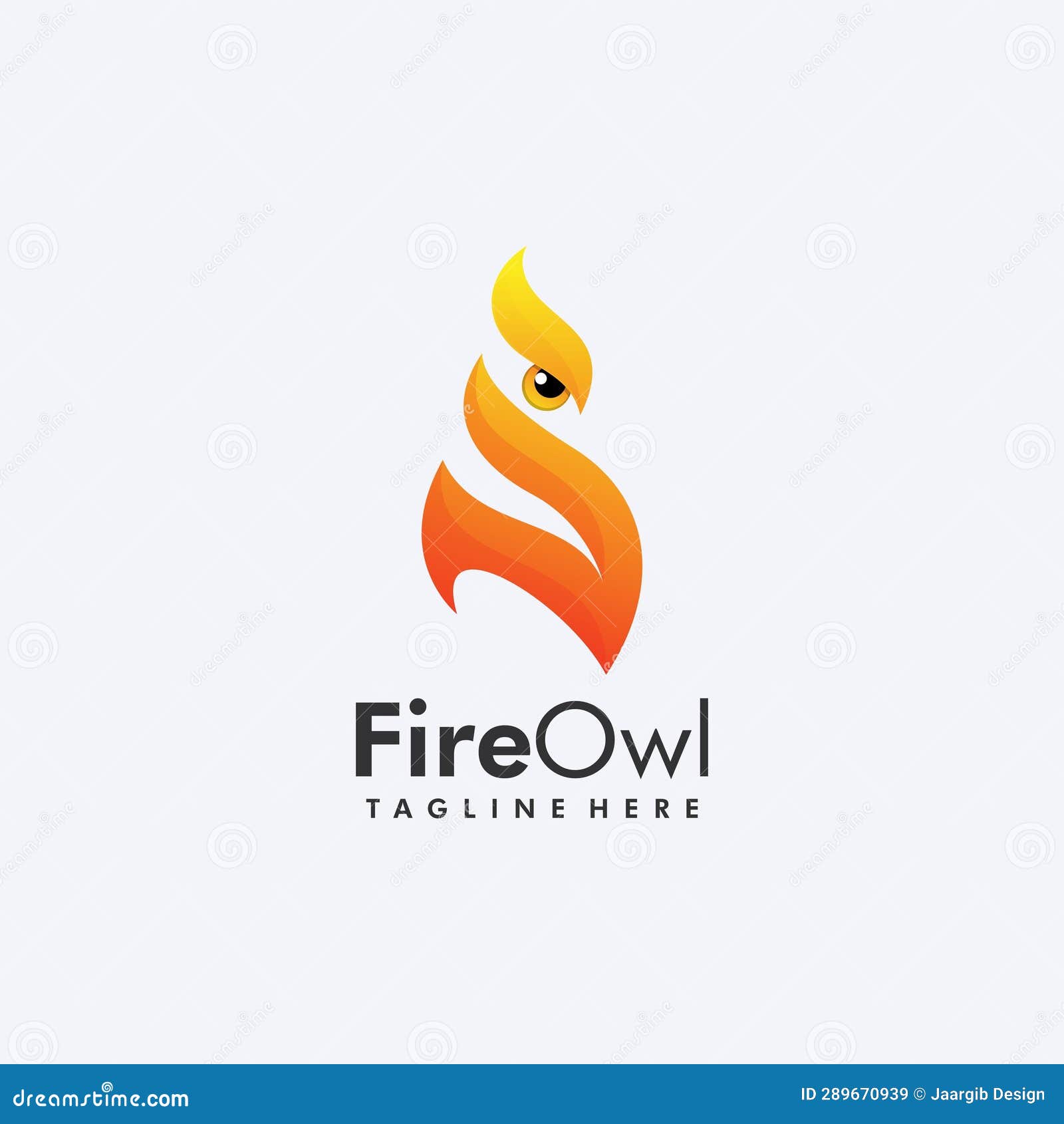 Abstract Owl Logo and Fire Design Combination Stock Vector ...