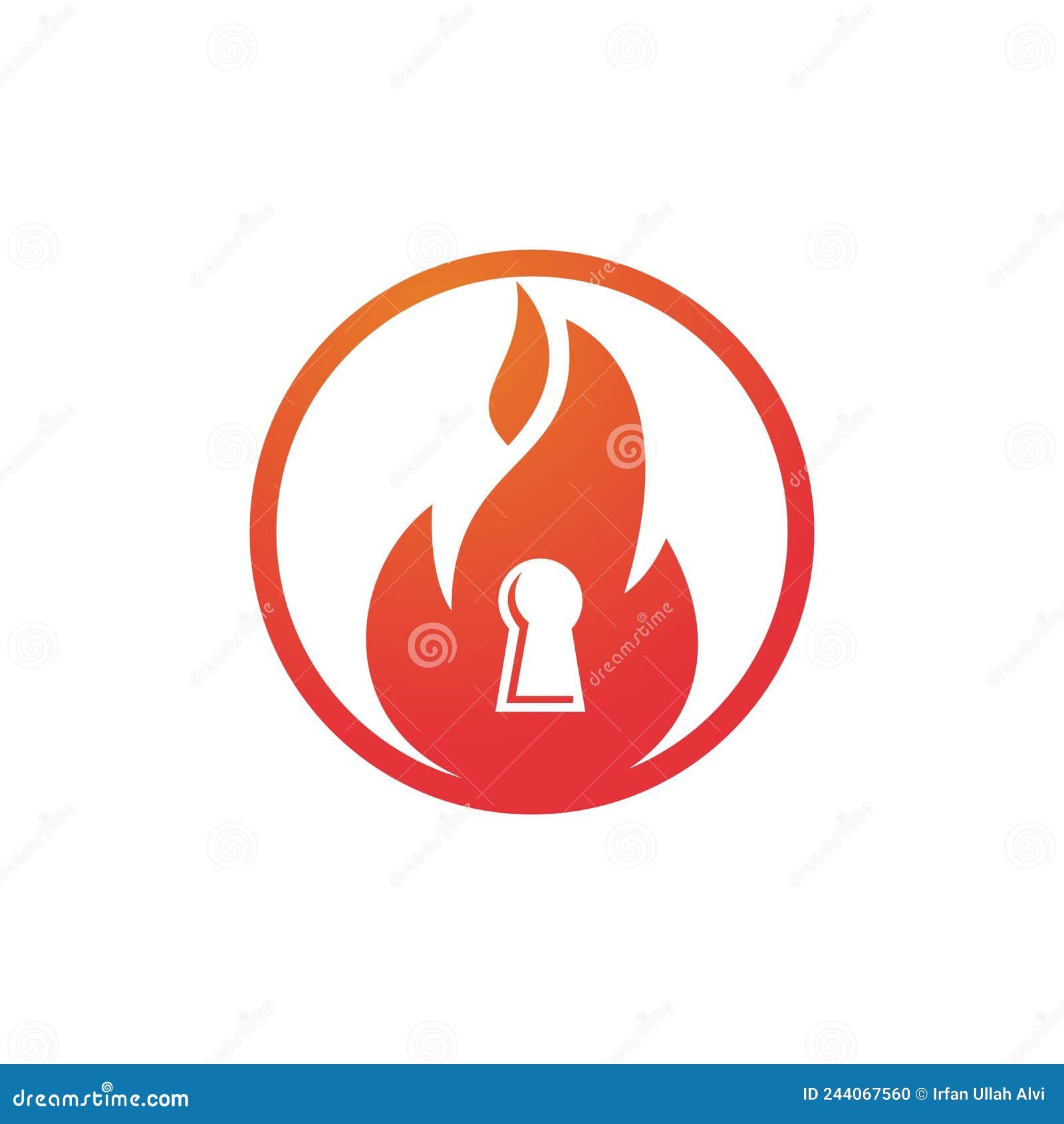 Fire Padlock Key Logo Design Template. Fire Flame Key Logo Icon. Stock ...