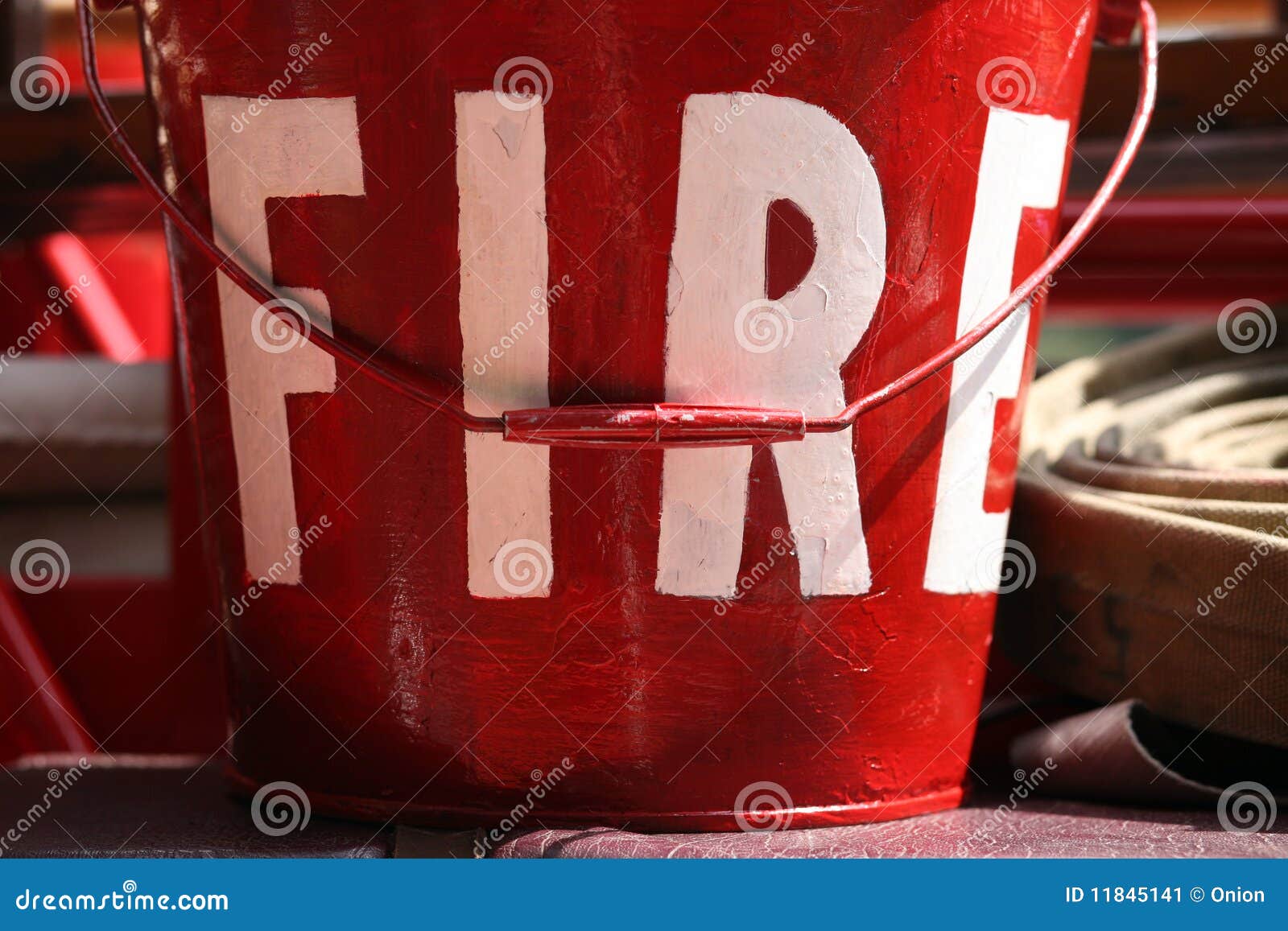 Fire pail in red stock image. Image of type, daylight - 11845141