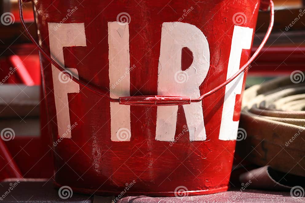Fire pail in red stock image. Image of type, daylight - 11845141