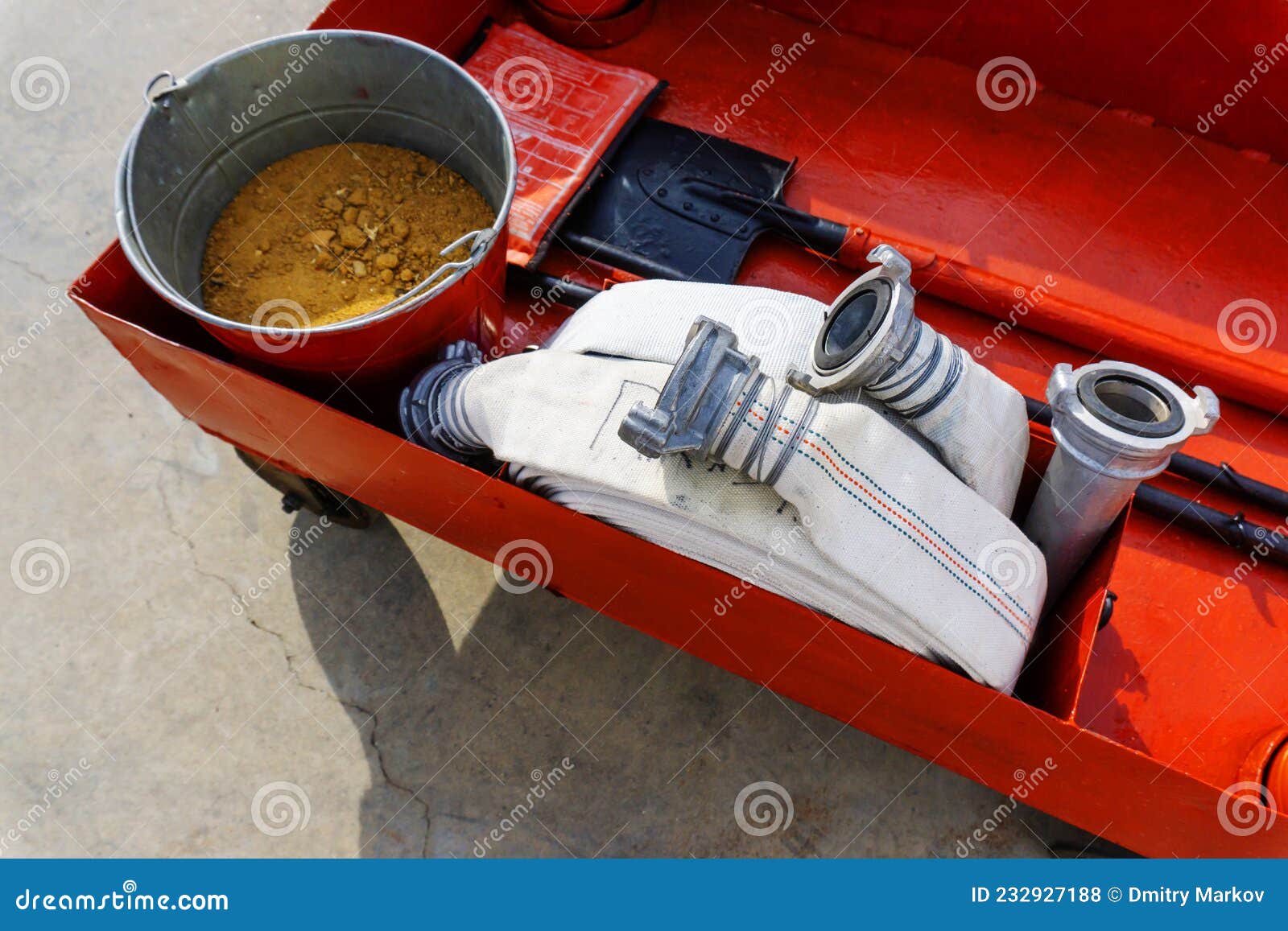 Firefighting Box With Sand In Underground Parking Of Modern Building ...
