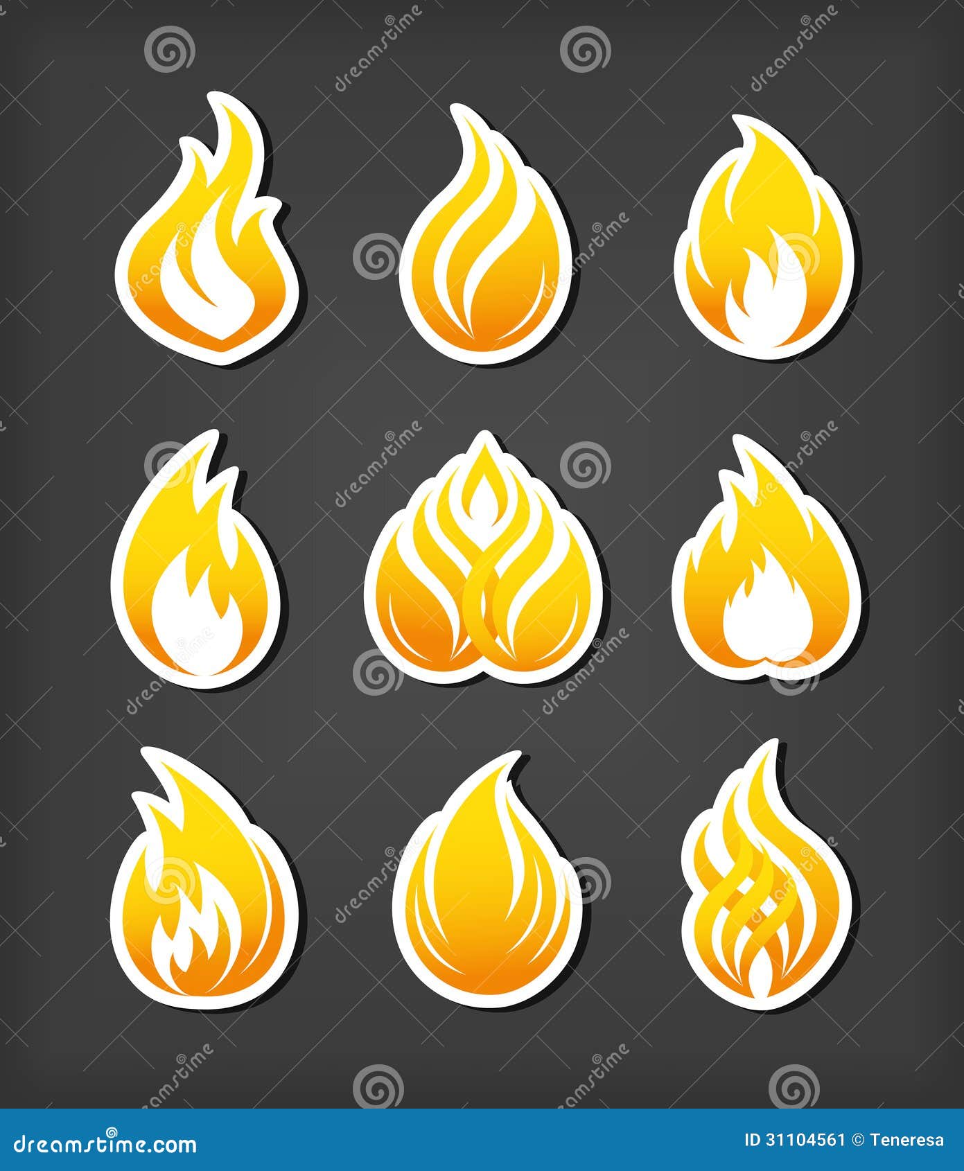 Fire paper cut icons stock vector. Illustration of inferno - 31104561