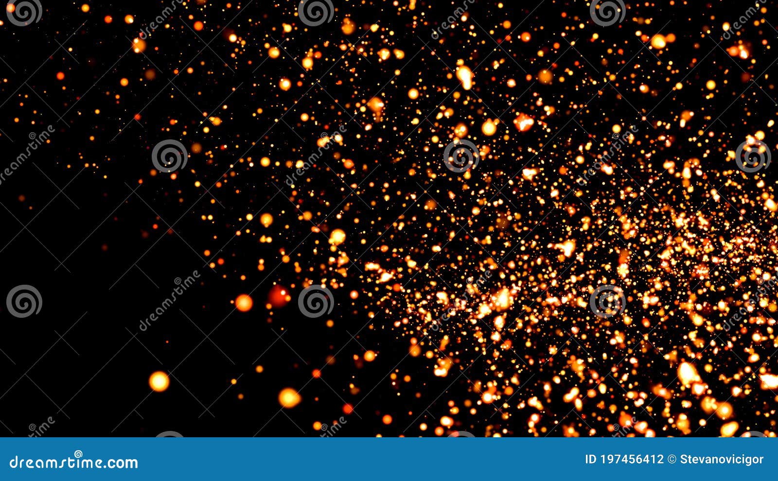 Fire Particles on Black Background Stock Photo - Image of background ...