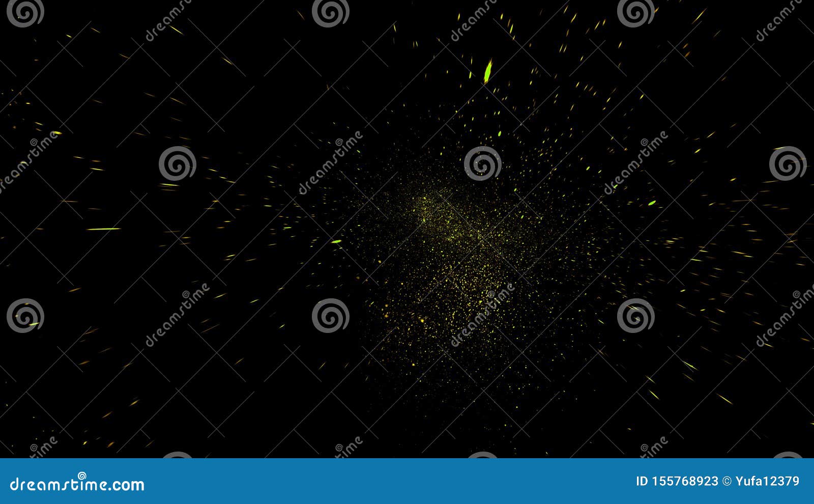 Fire Particles Effect Dust Debris Isolated on Black Background, Motion ...