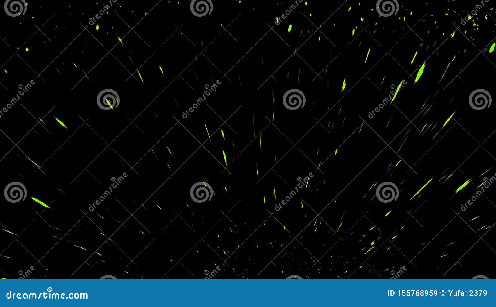 Fire Particles Effect Dust Debris Isolated on Black Background, Motion ...