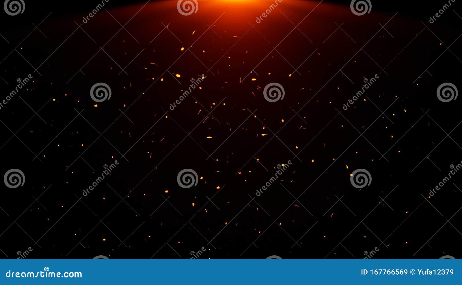 Fire Particles Effect Dust Debris Isolated on Black Background, Motion ...