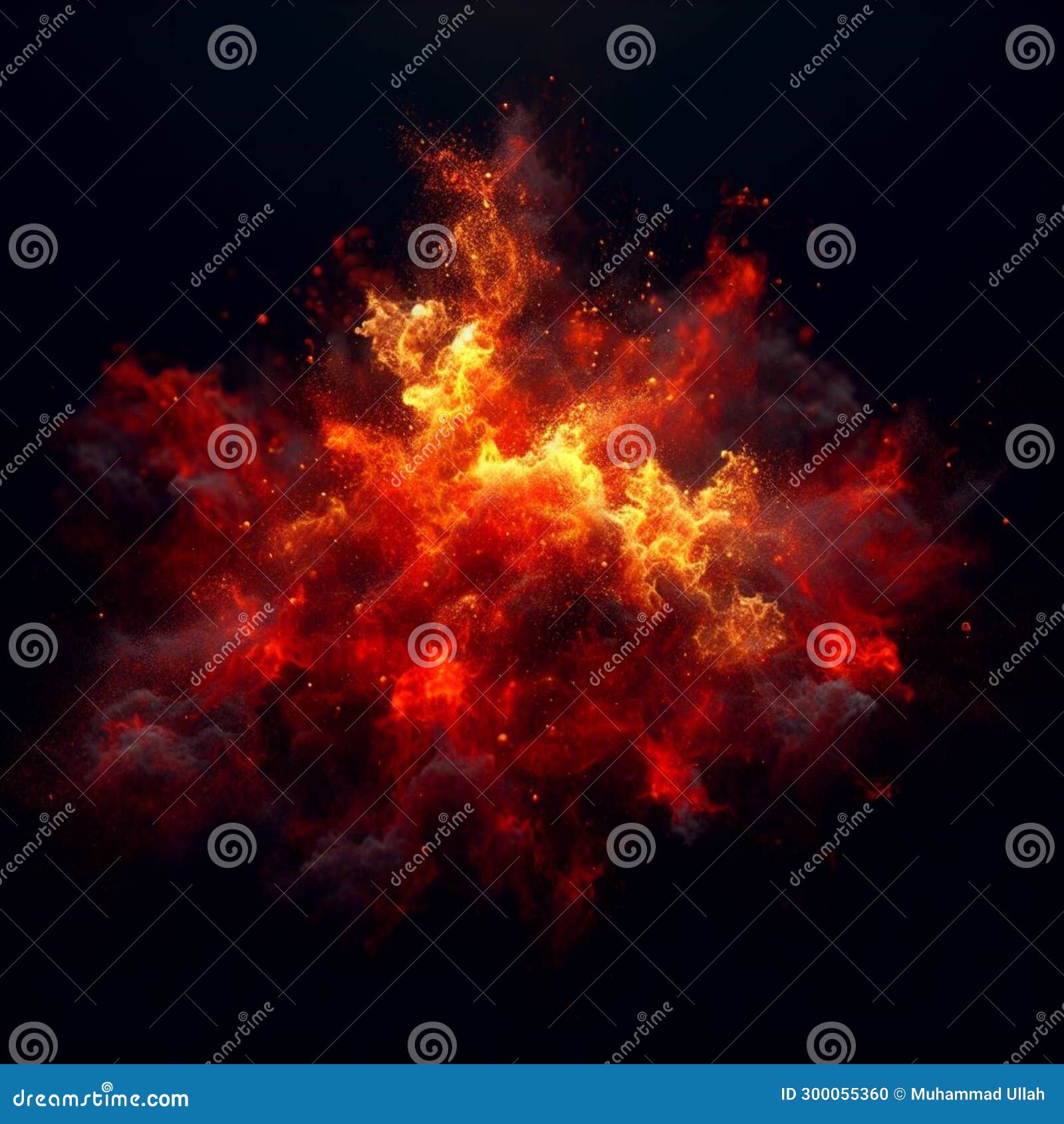 Fire Particles Image in Black Background Stock Illustration ...