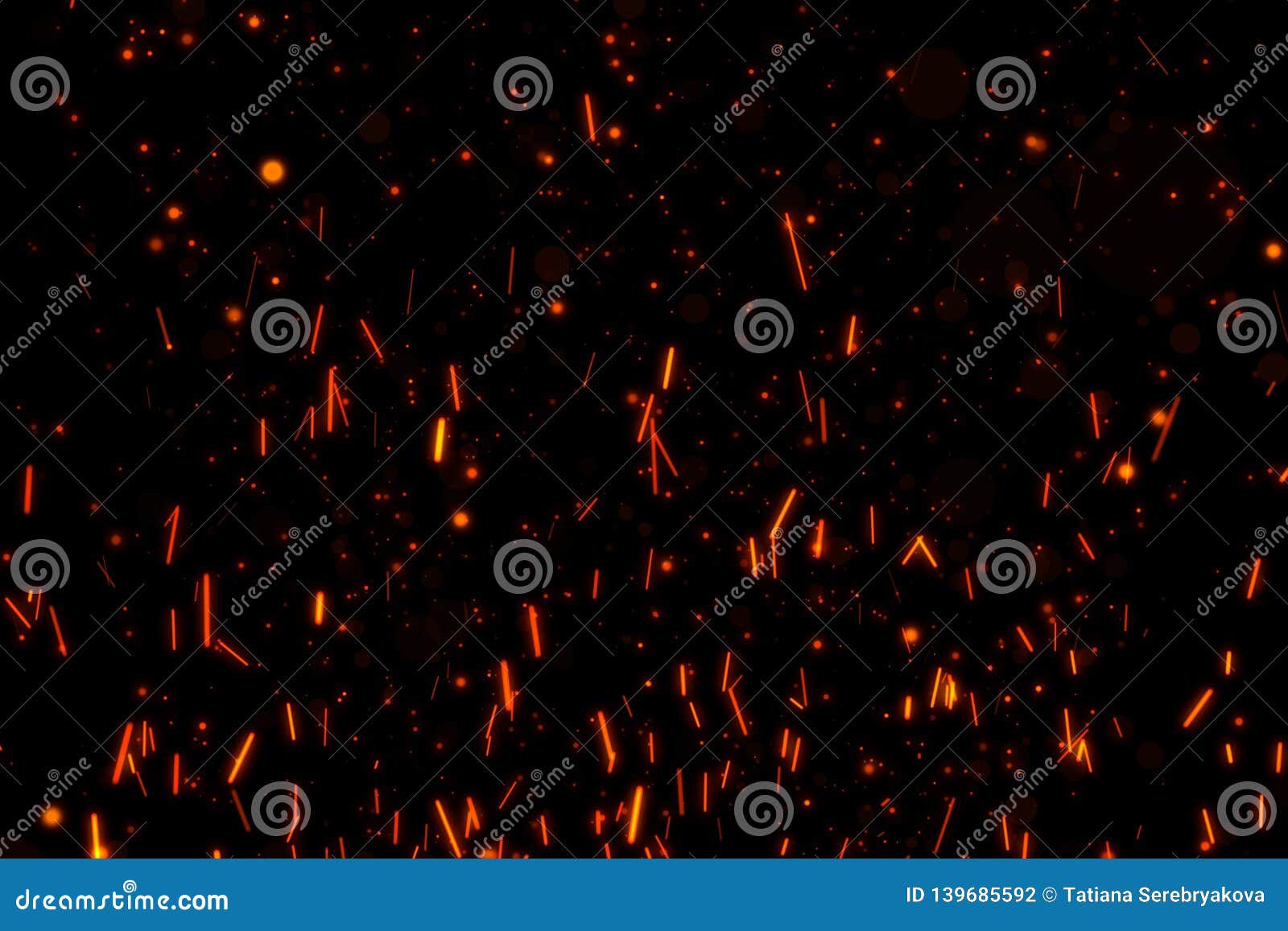 Fire Particles Isolated on Black Background Overlay. Put it Over Your ...