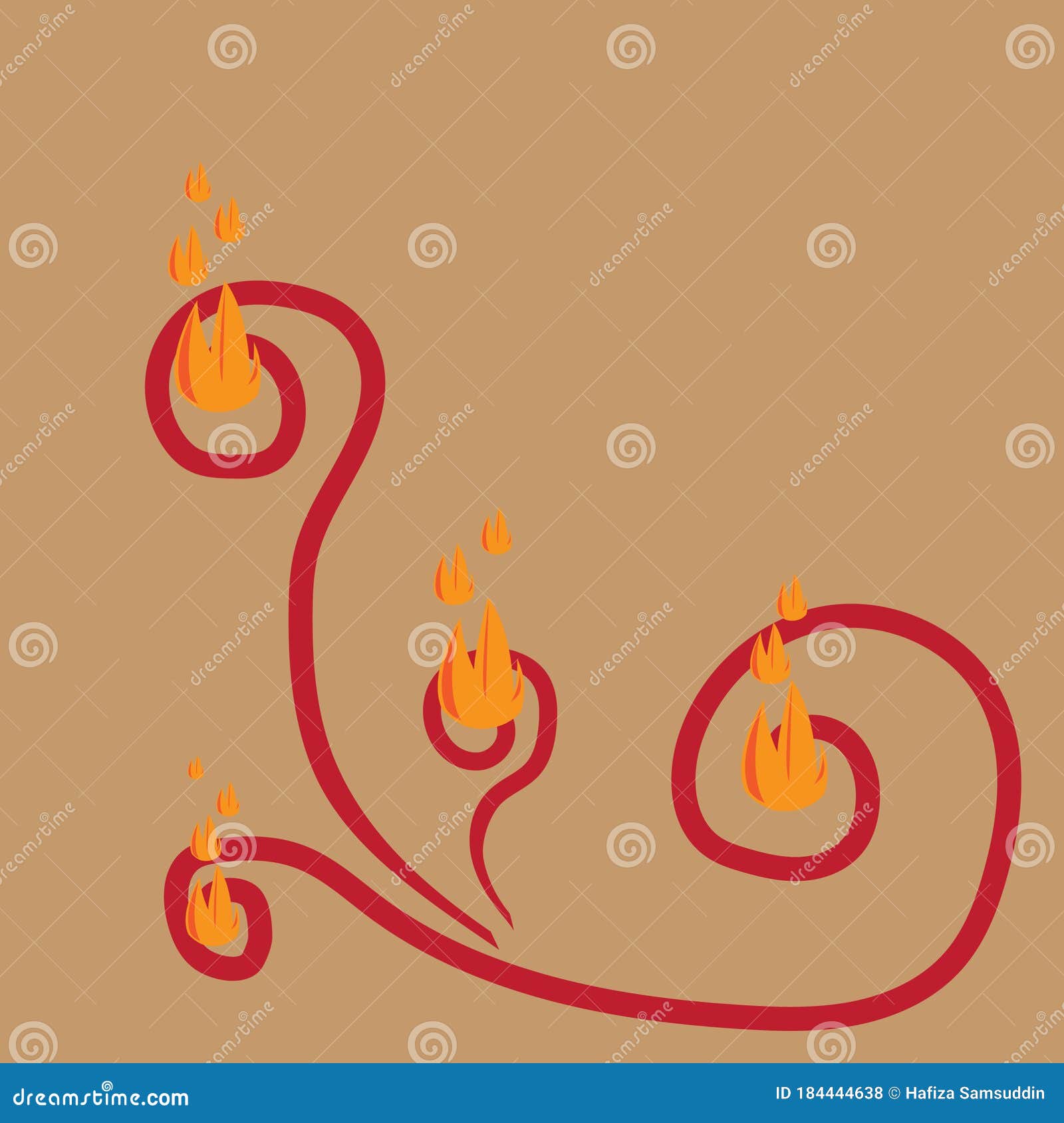 Fire Patterned Wallpaper. Vector Illustration Decorative Background ...