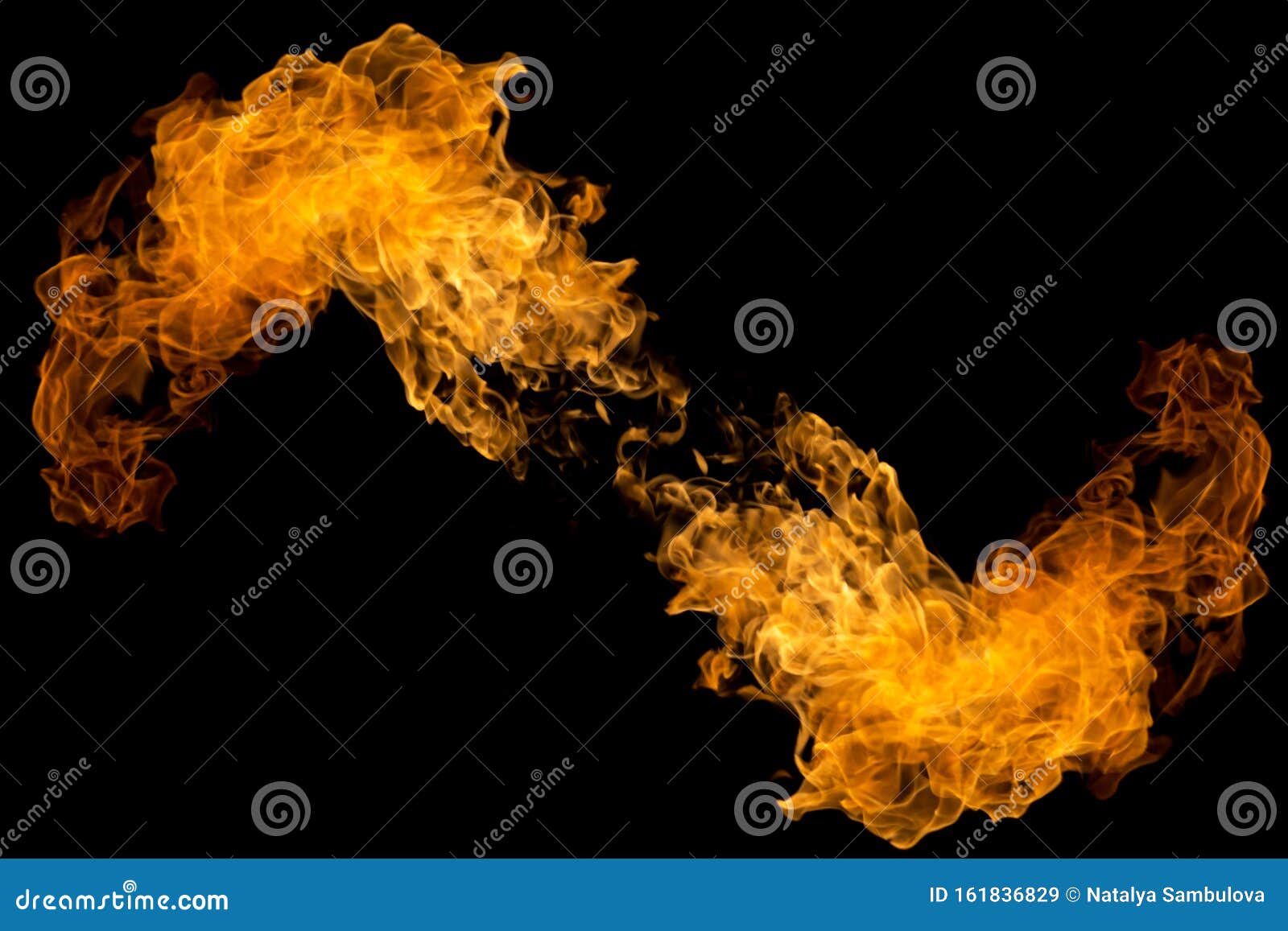 Fire Patterns. Flames on a Black Background. Fiery Patterns. Burning ...