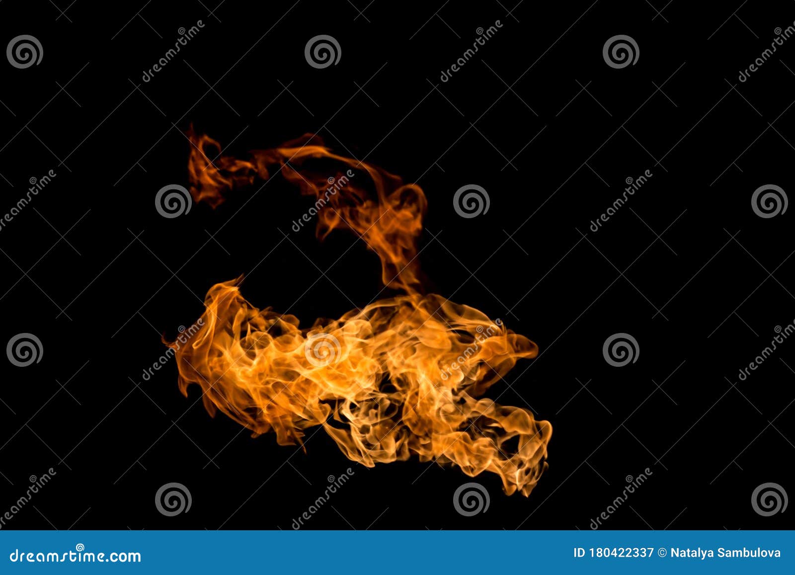 Fire Patterns. Flames on a Black Background. Fiery Patterns. Burning ...