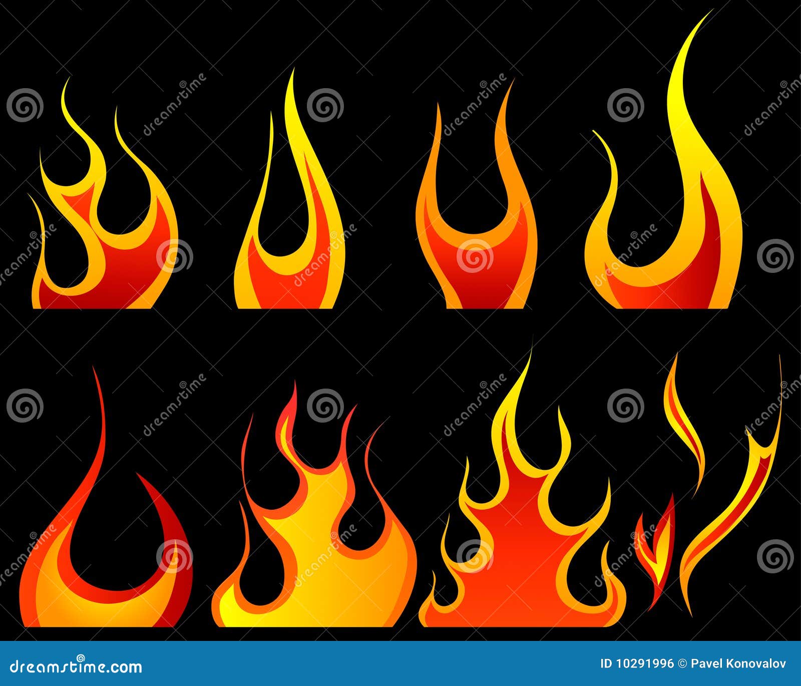 Fire patterns set stock vector. Illustration of drawing - 10291996