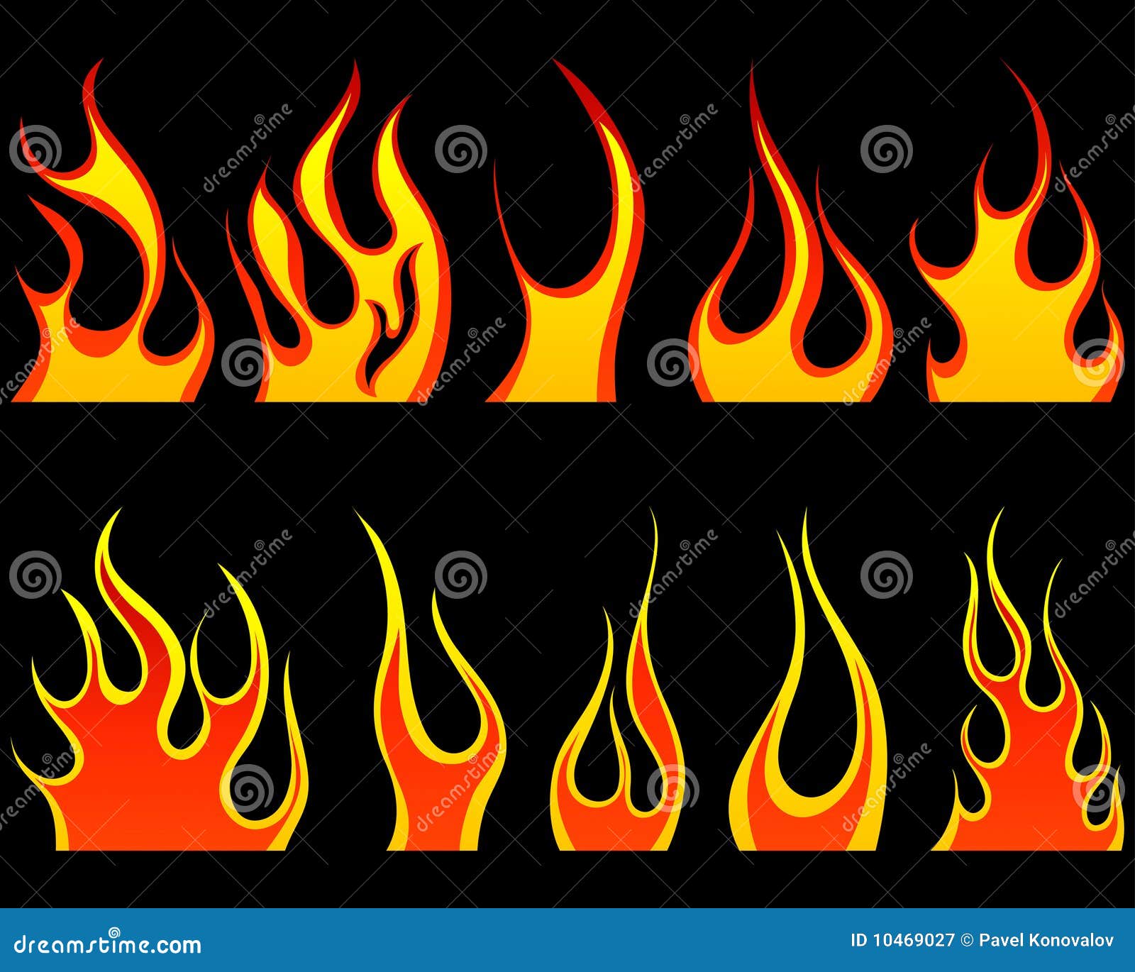 Fire patterns set stock vector. Illustration of burning - 10469027