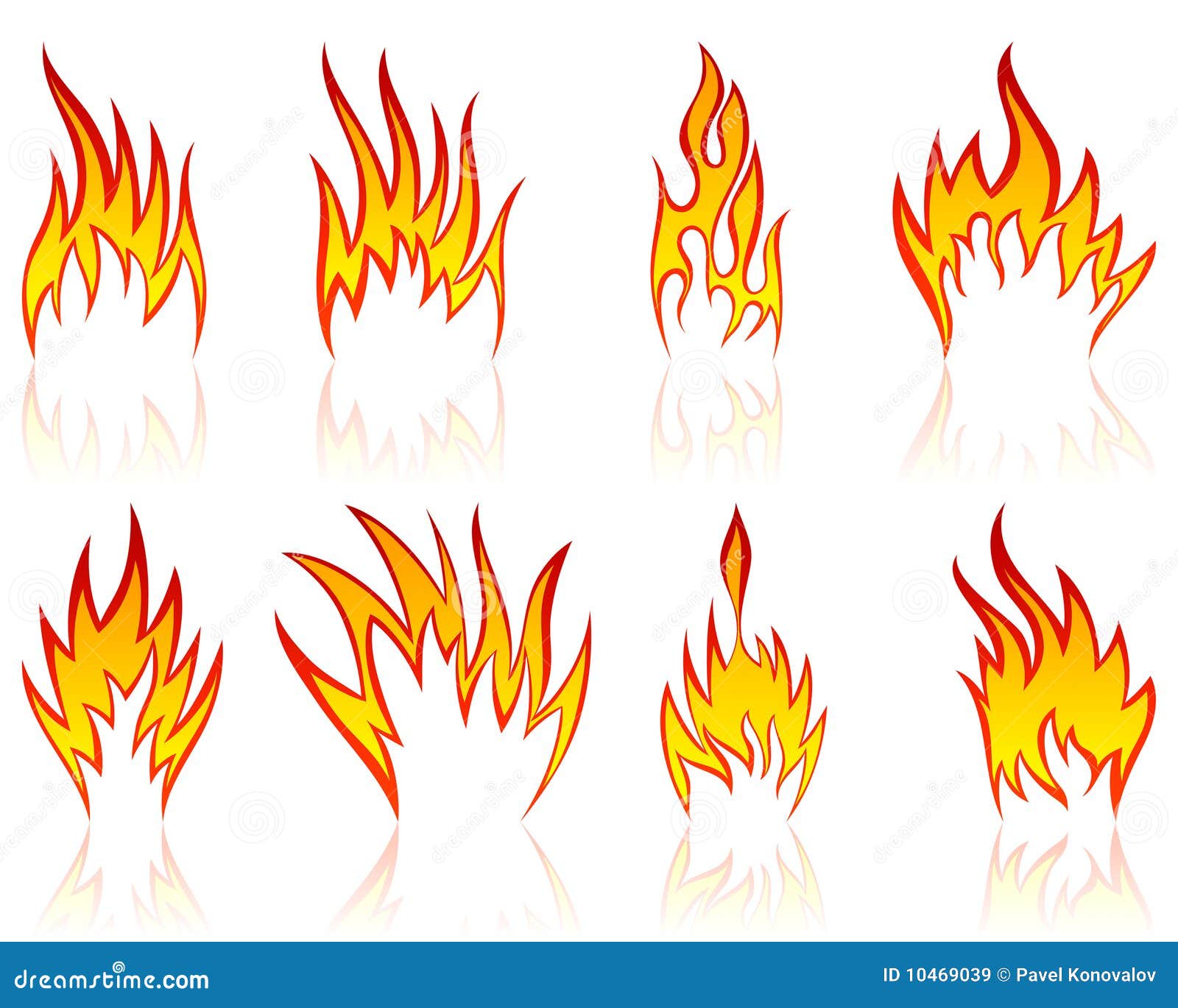 Fire patterns set stock vector. Illustration of design - 10469039