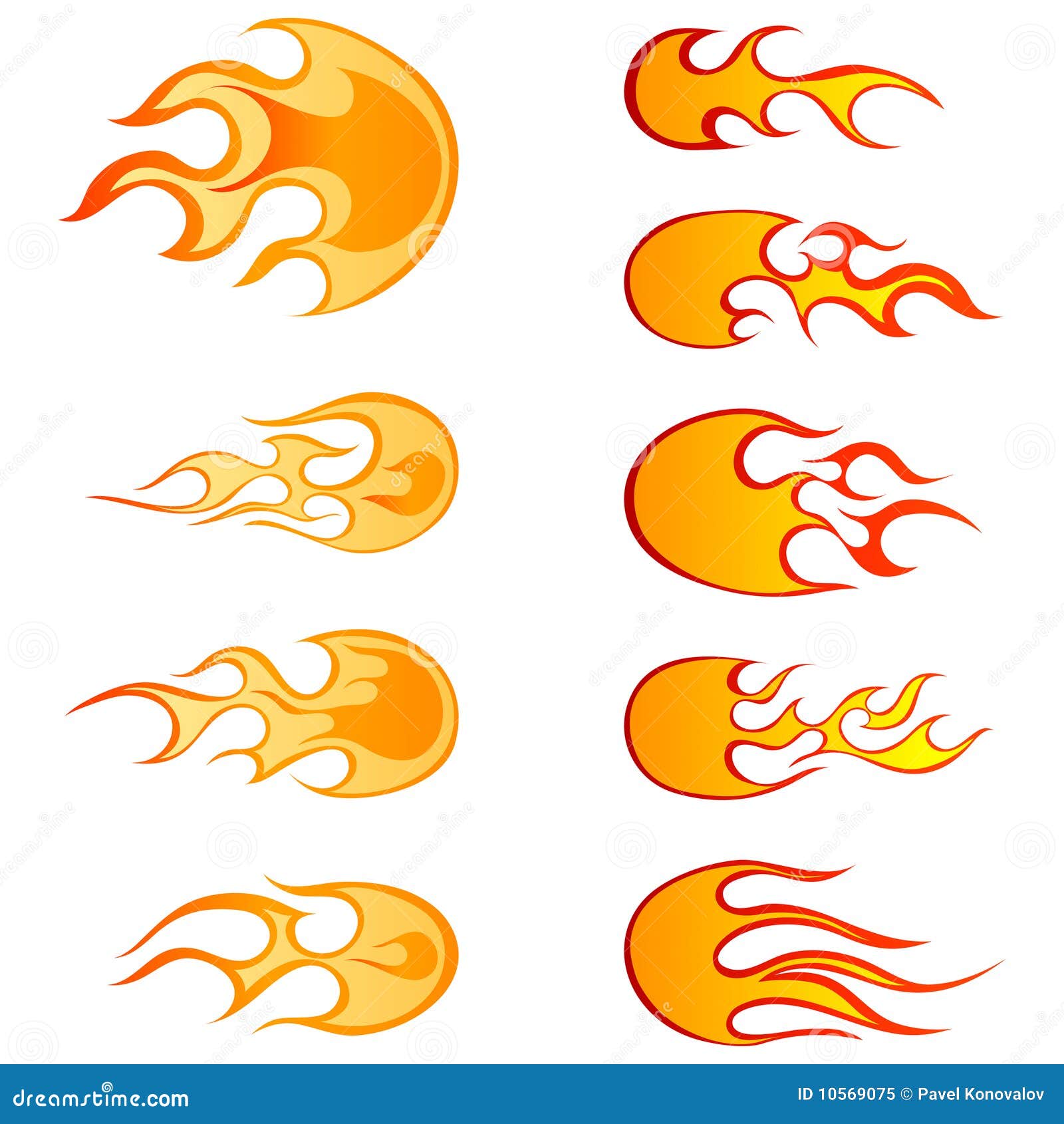 Fire patterns set stock vector. Illustration of blaze - 10569075