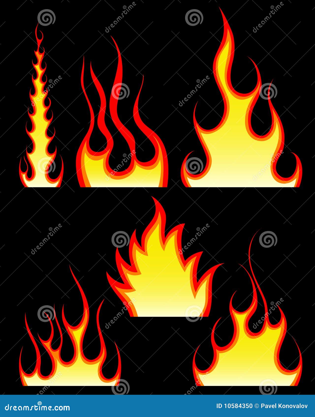 Fire patterns set stock vector. Illustration of decorations - 10584350
