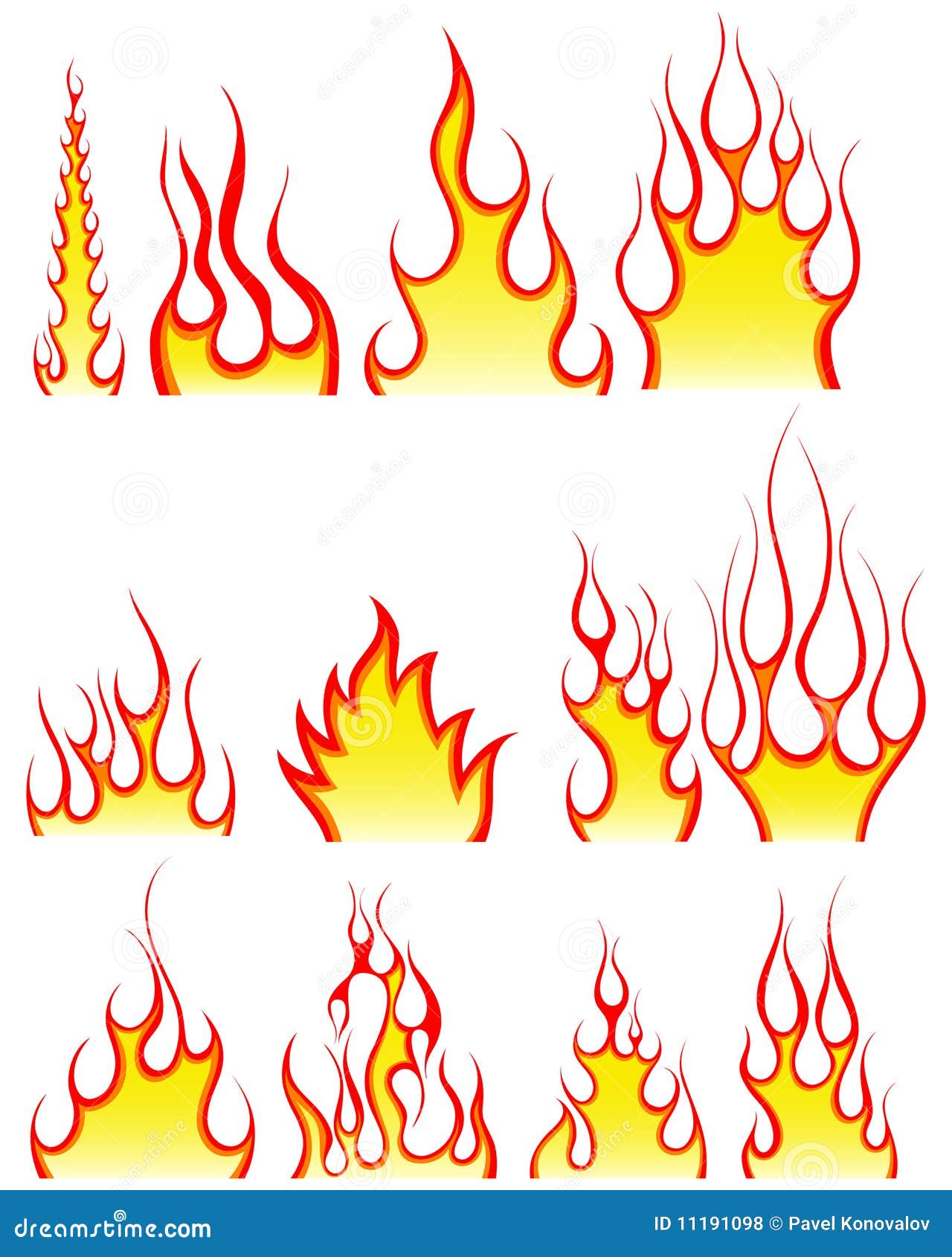 Fire patterns set stock vector. Illustration of beautiful - 11191098