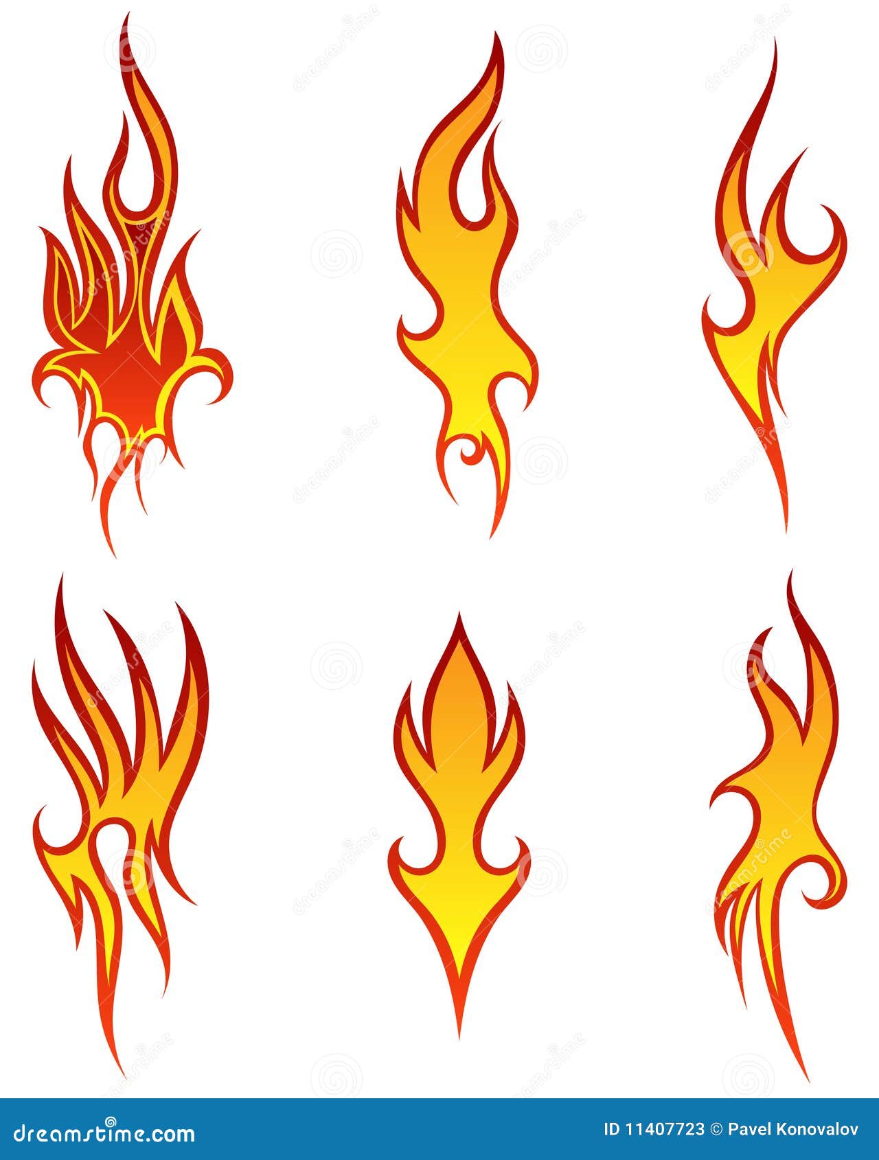 Fire patterns set stock vector. Illustration of bonfire - 11407723