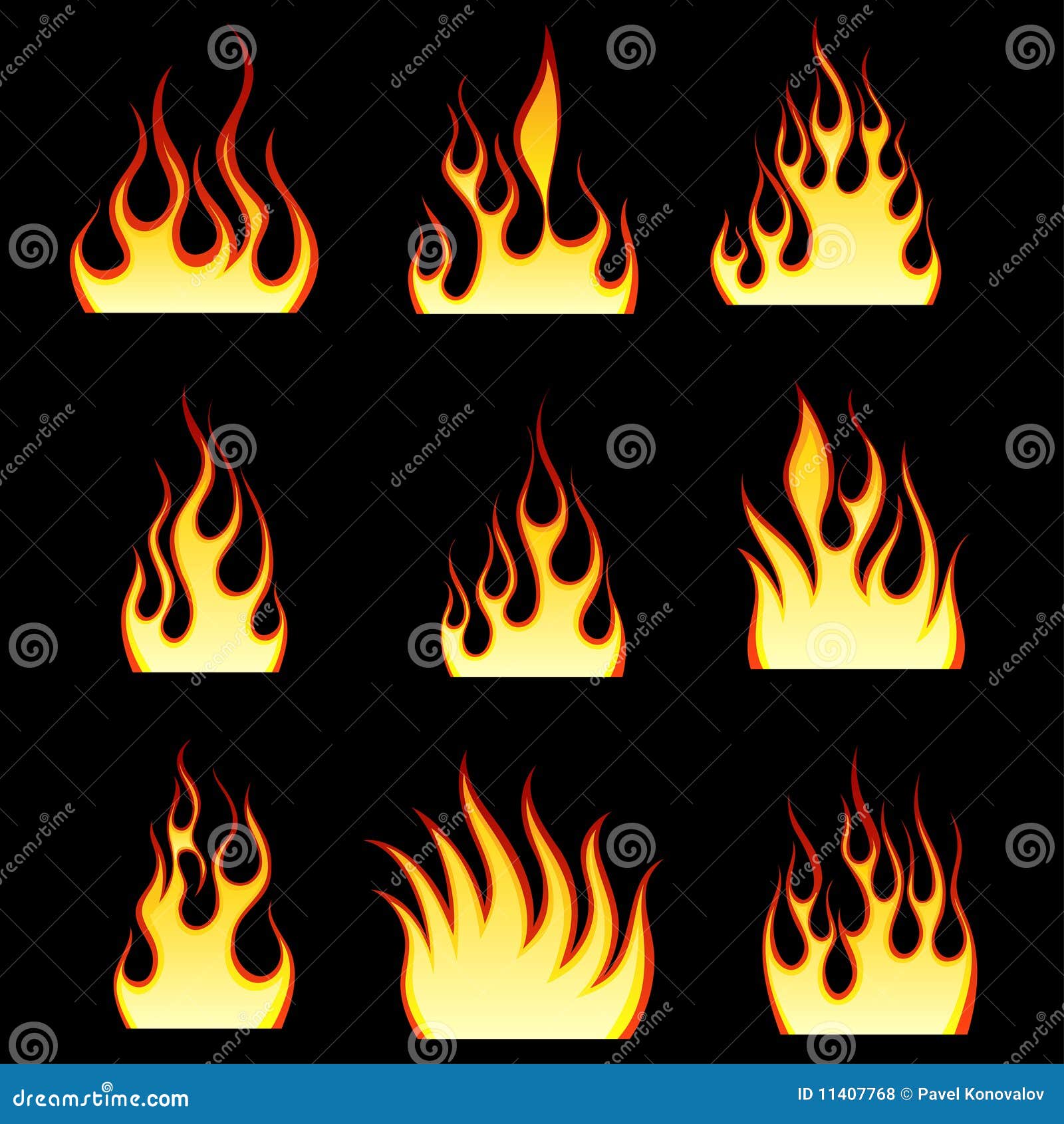 Fire patterns set stock vector. Illustration of backdrop - 11407768