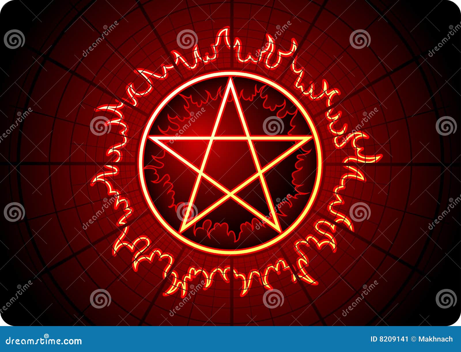Satanic Fire Pentagram, Vector | CartoonDealer.com #24177472