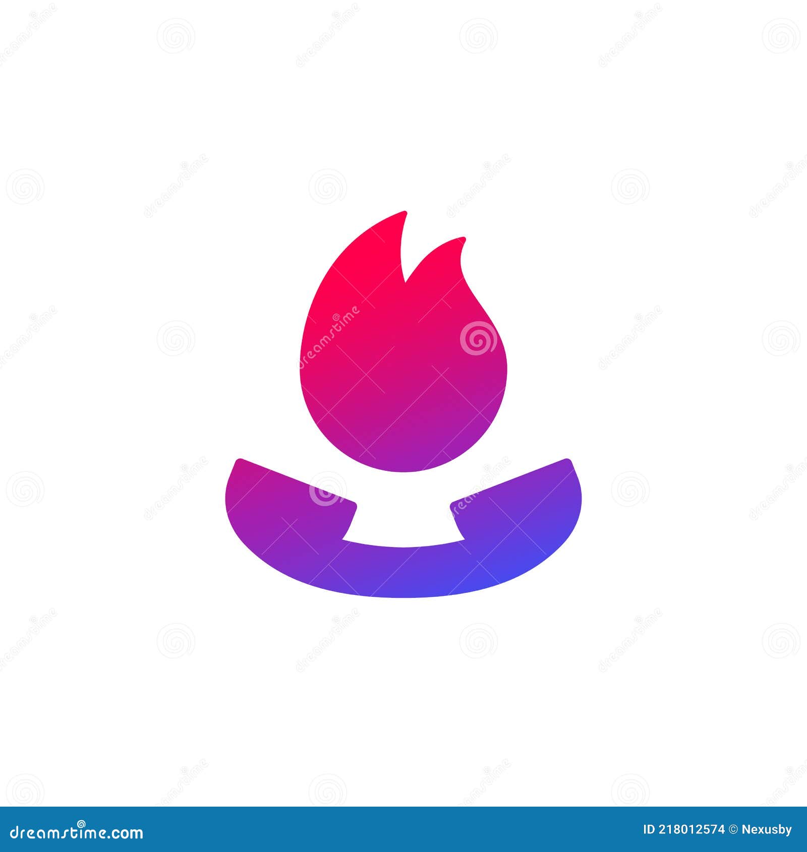 Fire phone icon on white stock vector. Illustration of safety - 218012574
