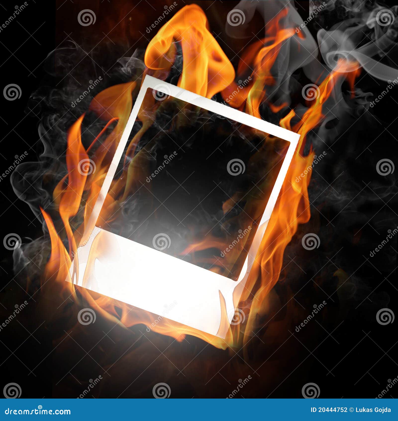 Fire photo frame stock photo. Image of design, burnt - 20444752