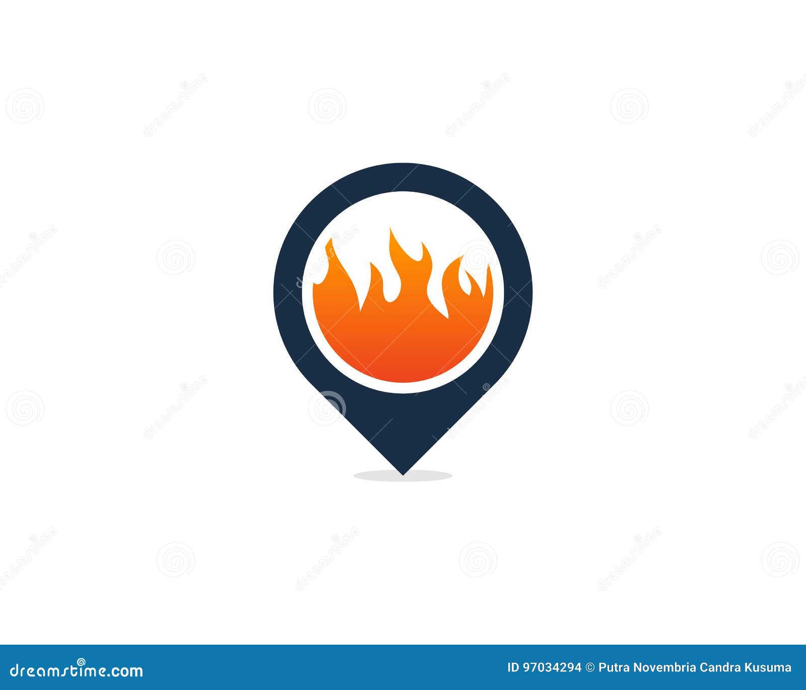 Fire Pin Point Icon Logo Design Element Stock Vector - Illustration of ...