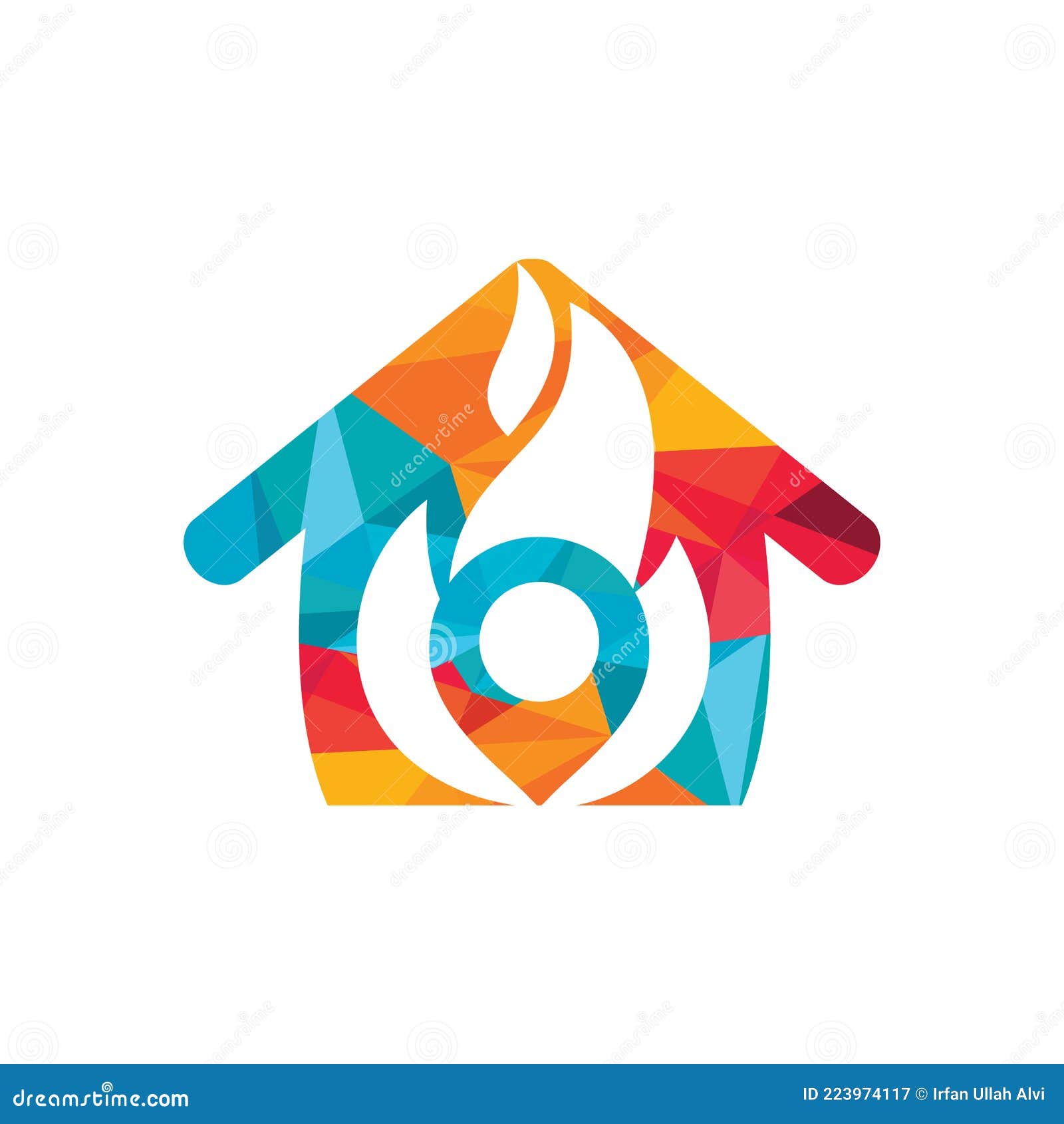 Fire Pin Point Vector Logo Design Template. Stock Vector - Illustration ...