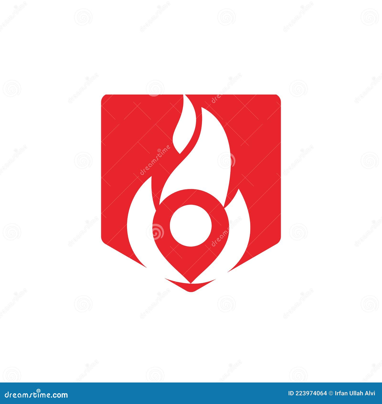 Fire Pin Point Vector Logo Design Template. Stock Vector - Illustration ...