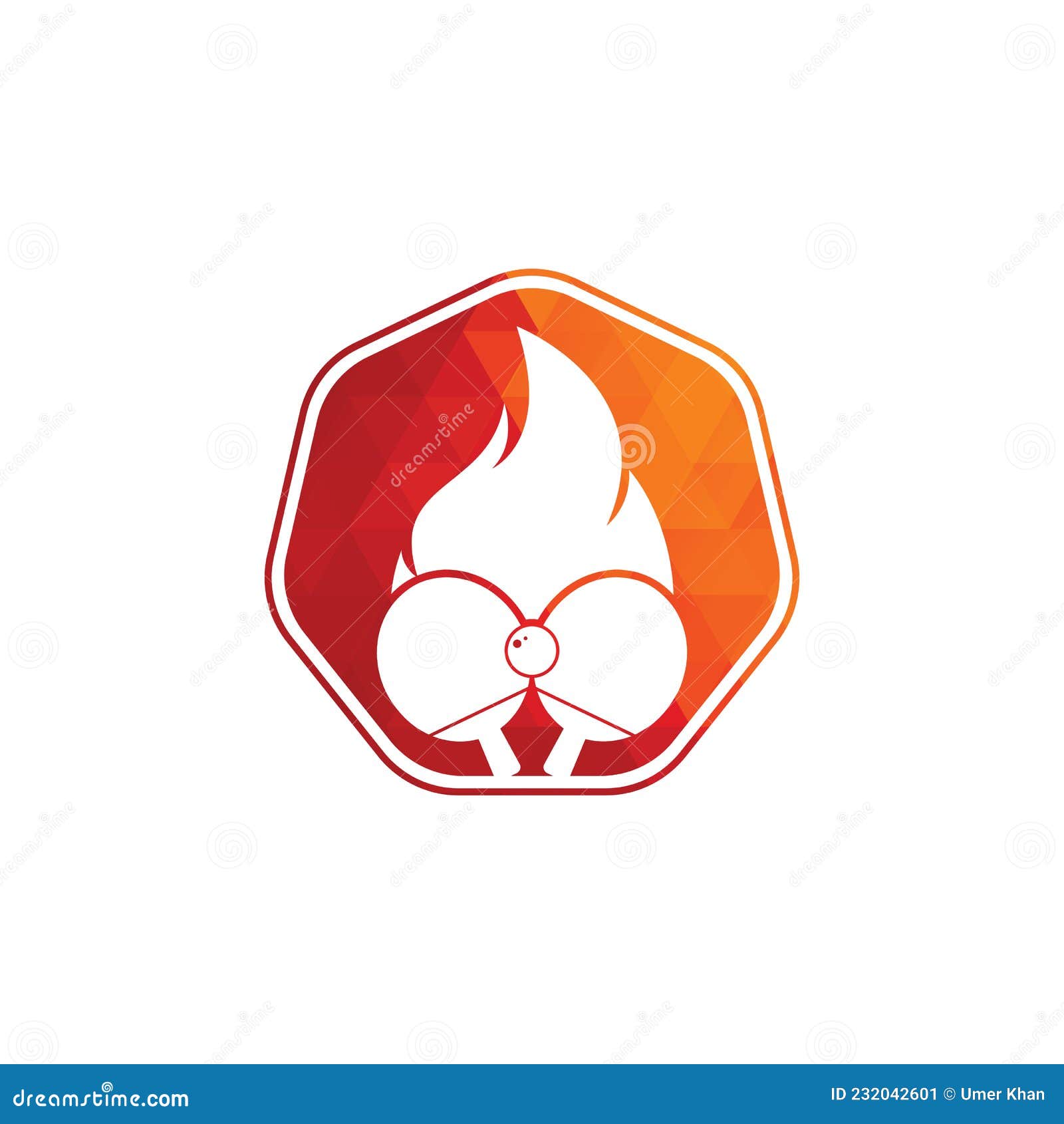 Fire and Ping Pong Logo Icon Design Template. Stock Vector ...