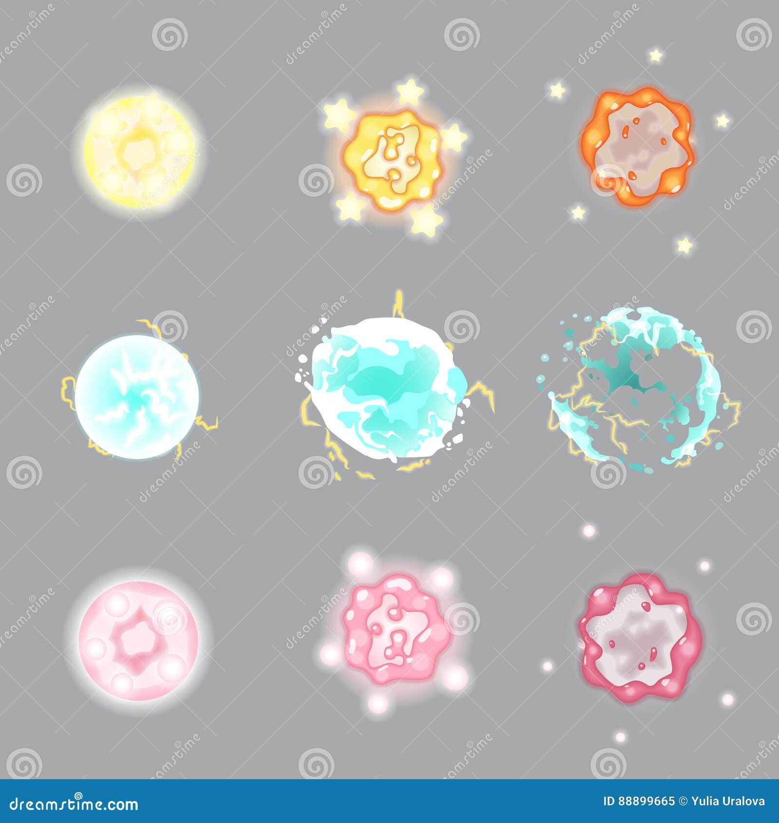 Fire and Pink Explosion, Thunderbolt Illustration Stock Vector ...