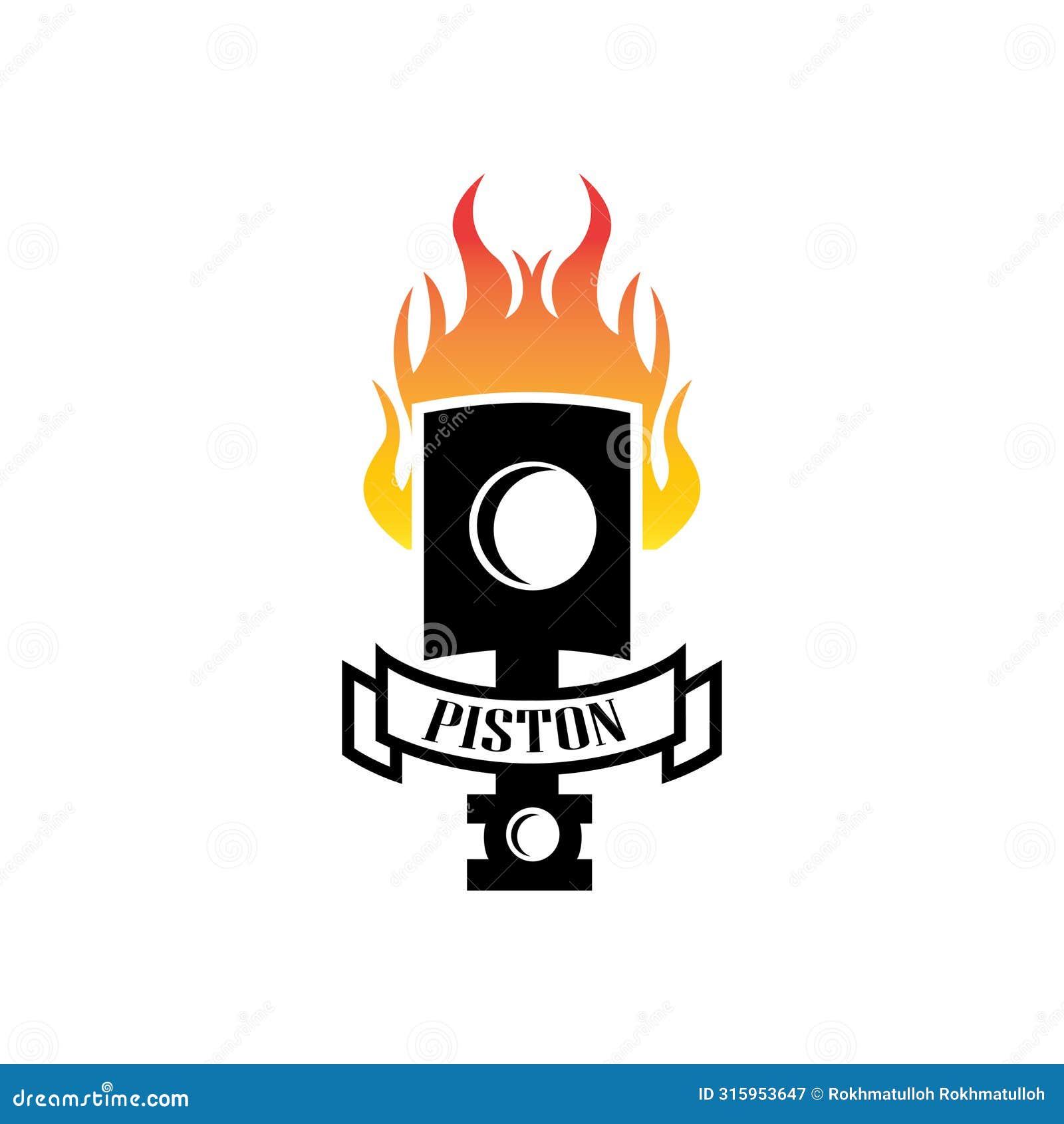 Fire Piston Logo Company Vector Design Illustration Stock Vector ...