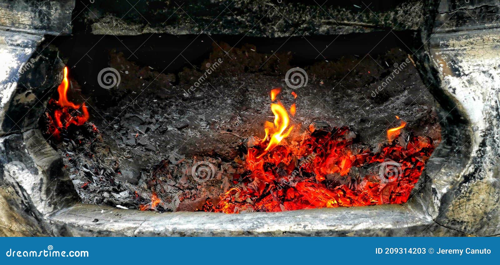 Fire Pit for Buddhist Offerings in Vietnam Stock Image - Image of ...