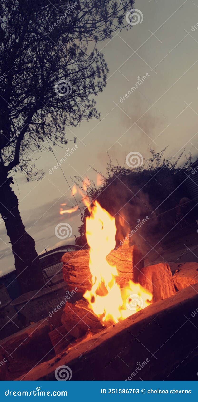 Fire pit by the farm stock image. Image of bonfire, night - 251586703