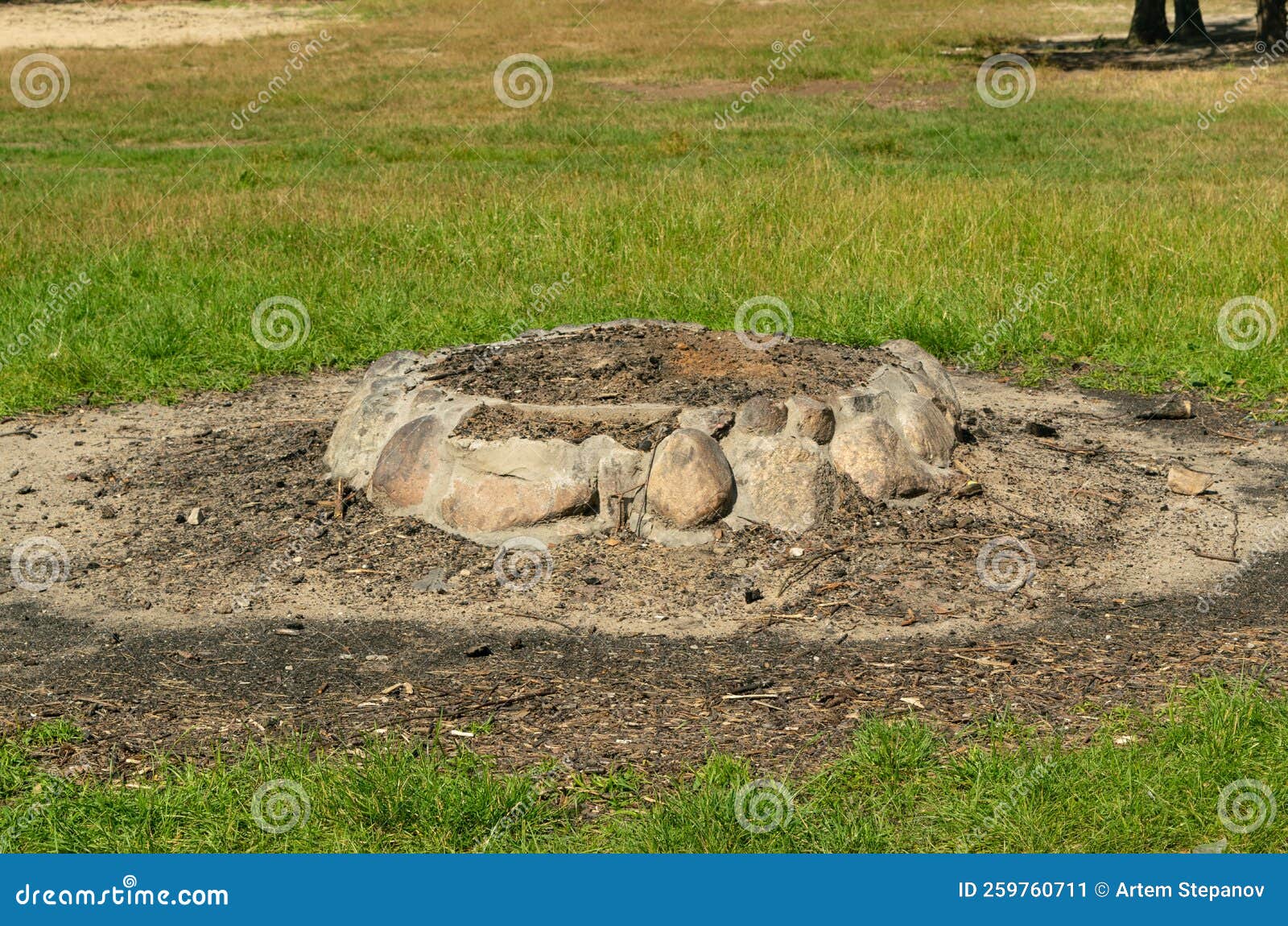 Fire Pit Outdoor stock image. Image of stones, grill - 259760711