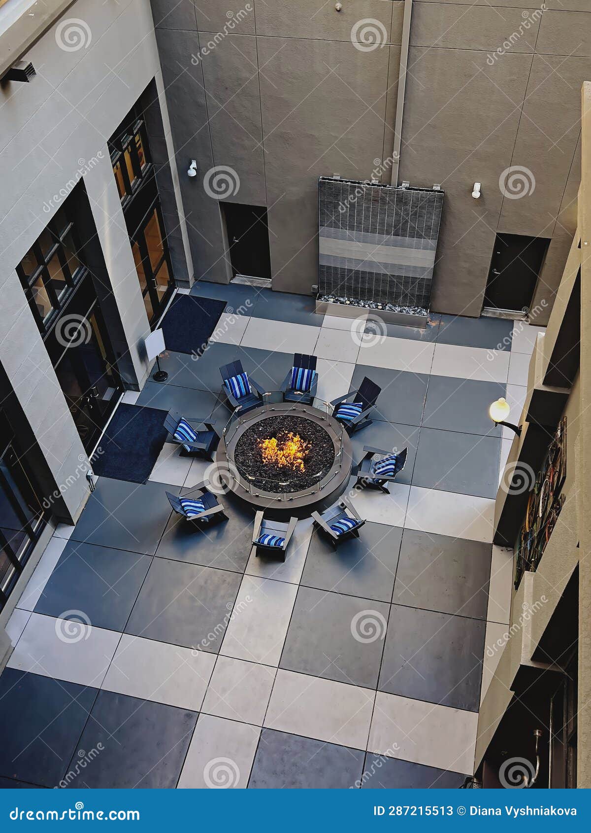 Fire Pit it in a Residential Building Stock Image - Image of backyard ...