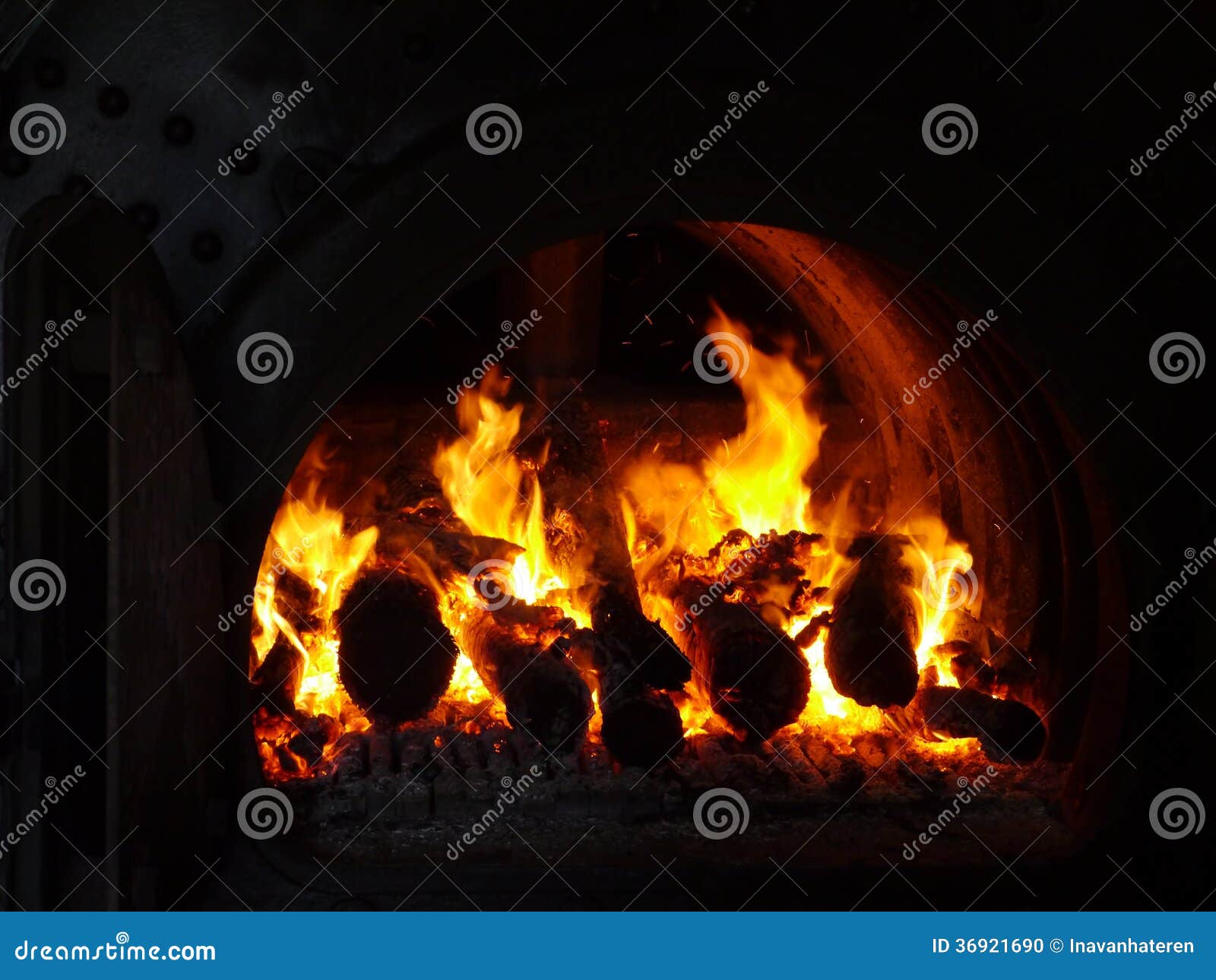 An Open Fire in a Fire Place Stock Photo - Image of coal, hearth: 36921690