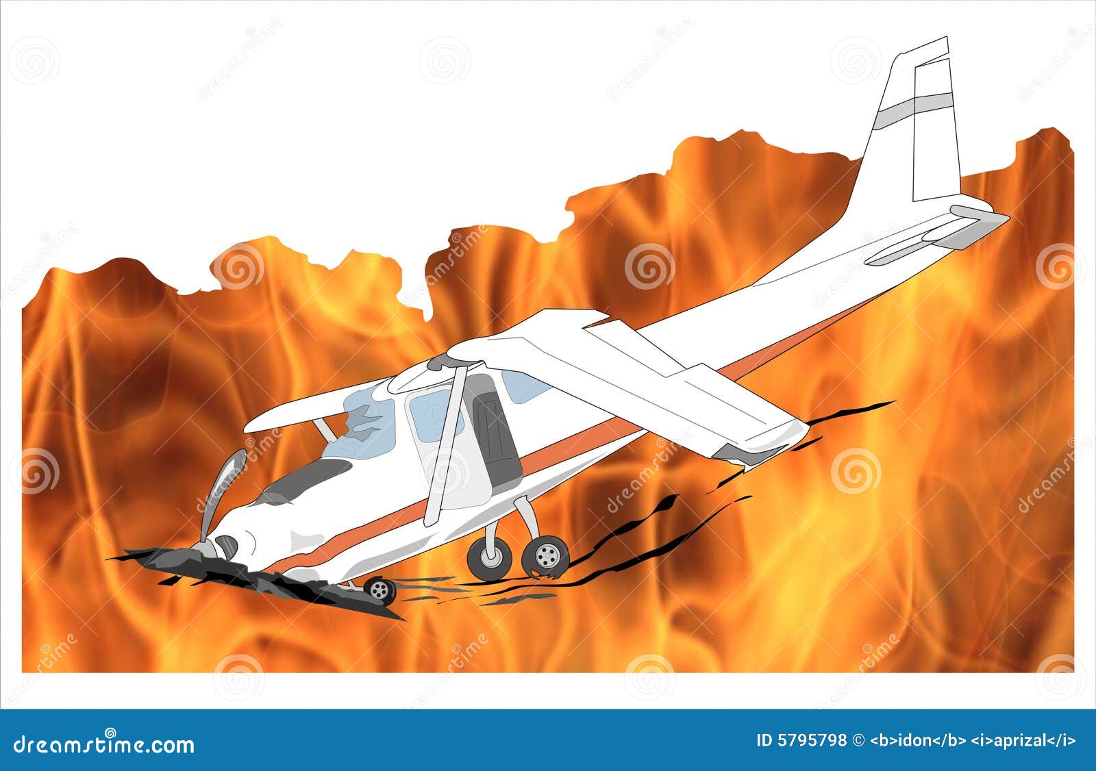 Fire plane crash stock vector. Illustration of help, flight - 5795798
