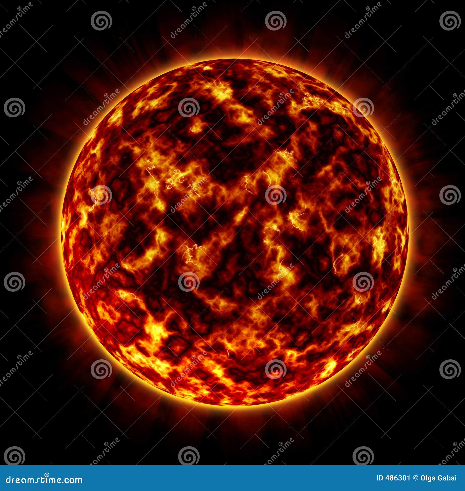 Fire planet (orange) stock illustration. Illustration of explosion - 486301