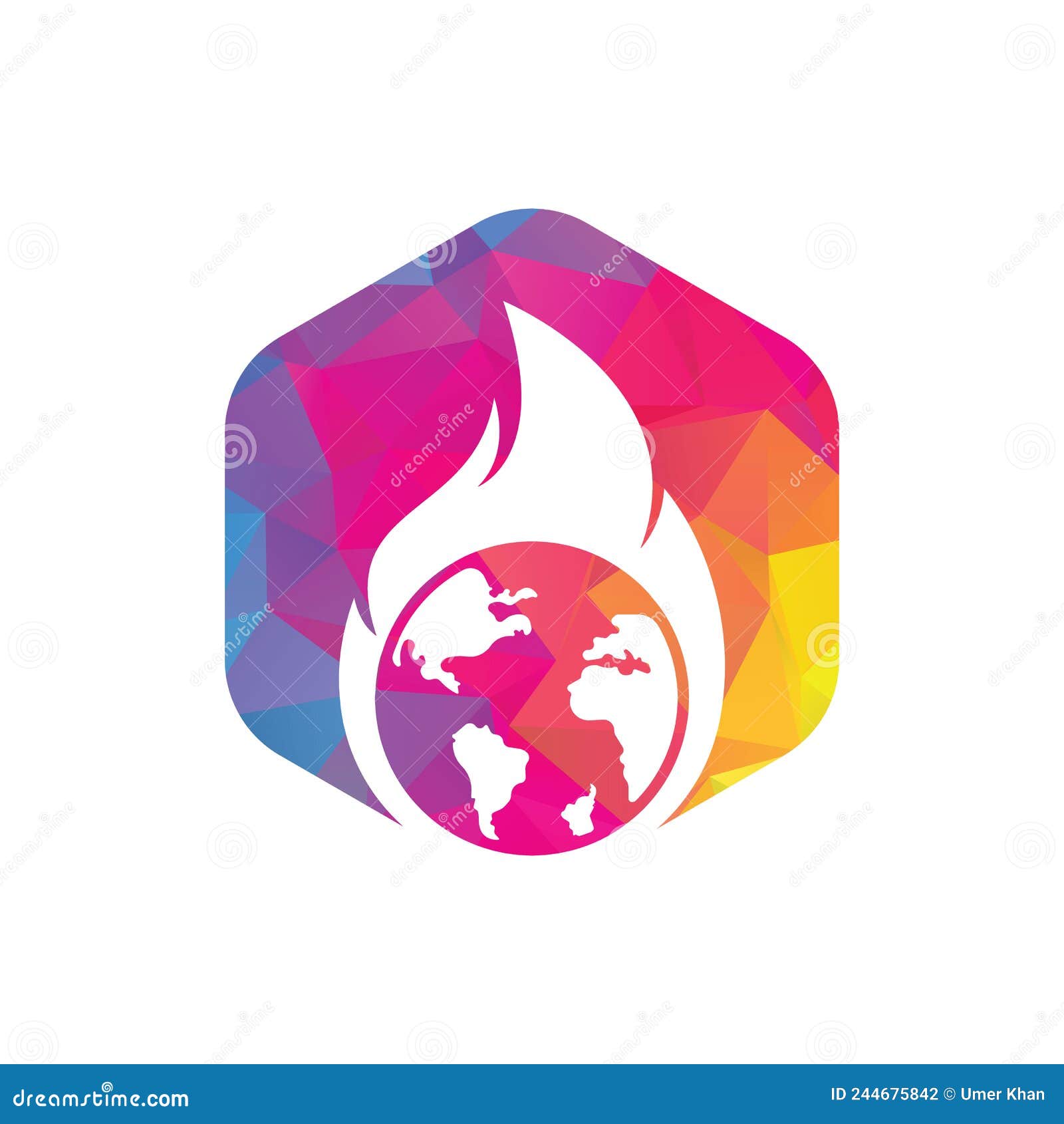 Fire Planet Vector Logo Design Template. Stock Vector - Illustration of ...