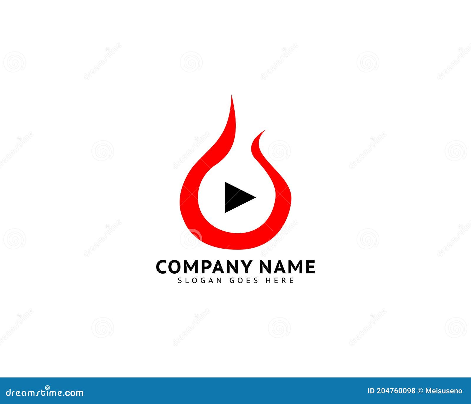 Fire and Play Button Logo Design Template Stock Vector - Illustration ...