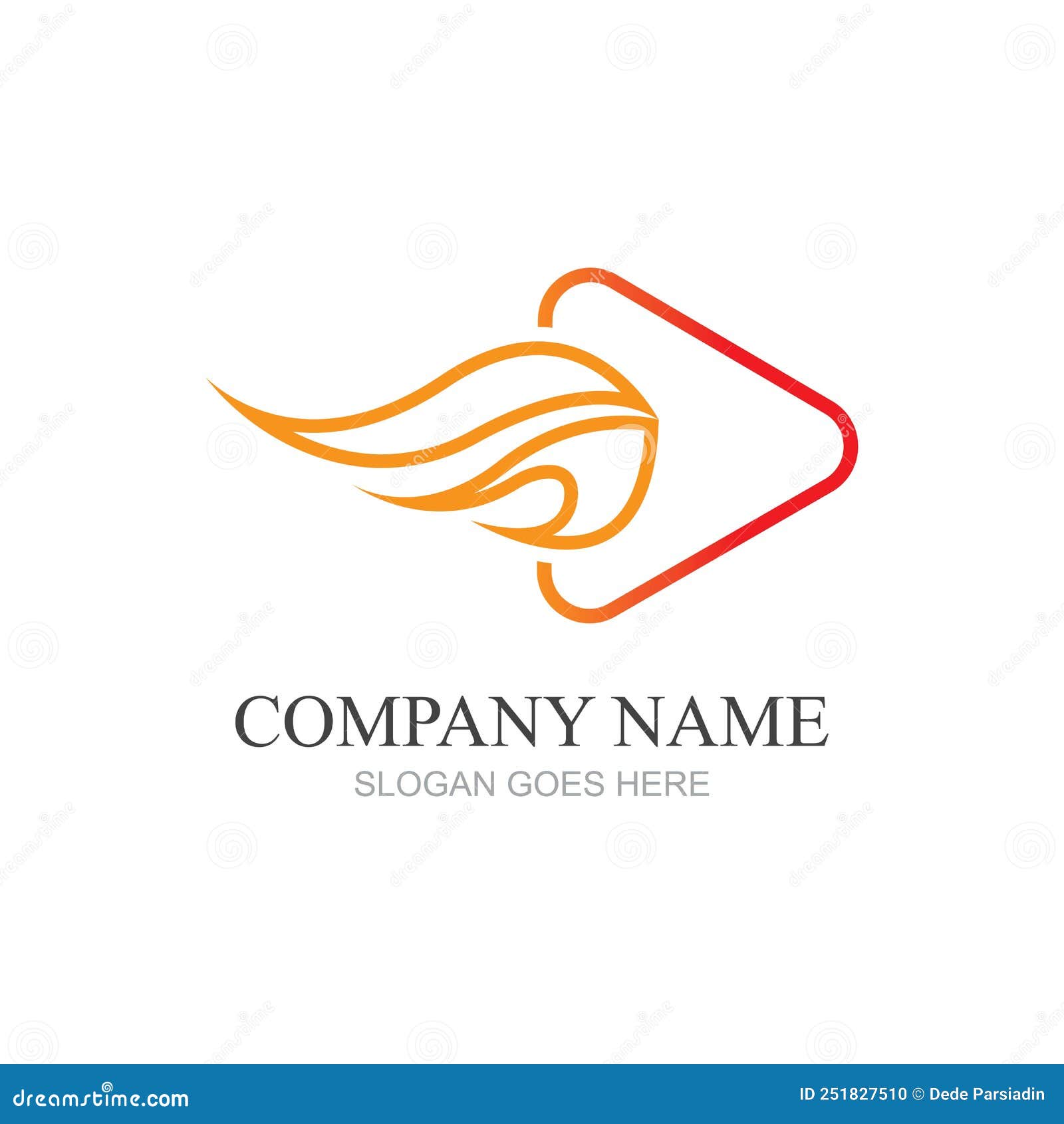 Fire and Play Button Logo Design Template Stock Vector - Illustration ...