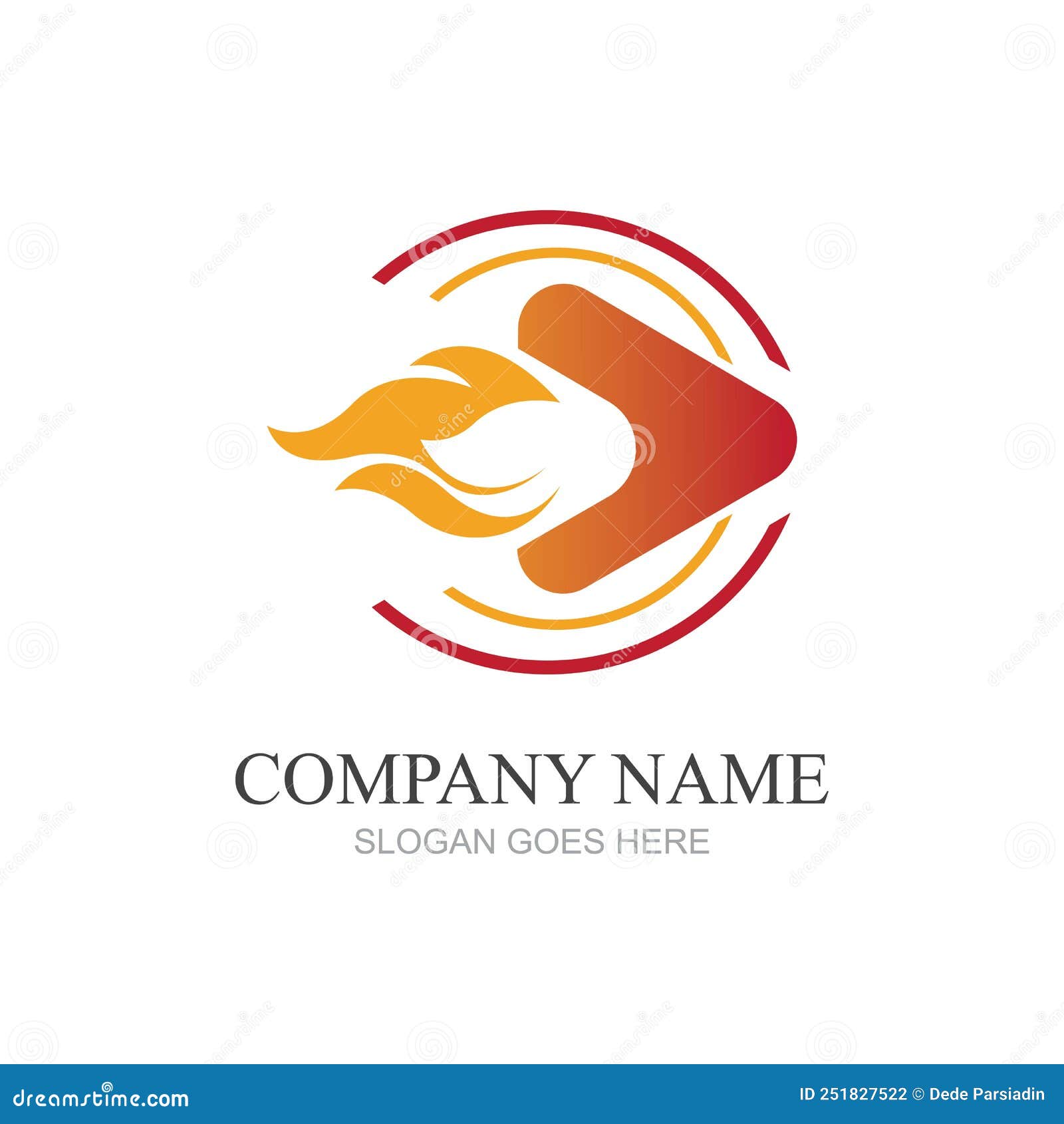 Fire and Play Button Logo Design Template Stock Vector - Illustration ...