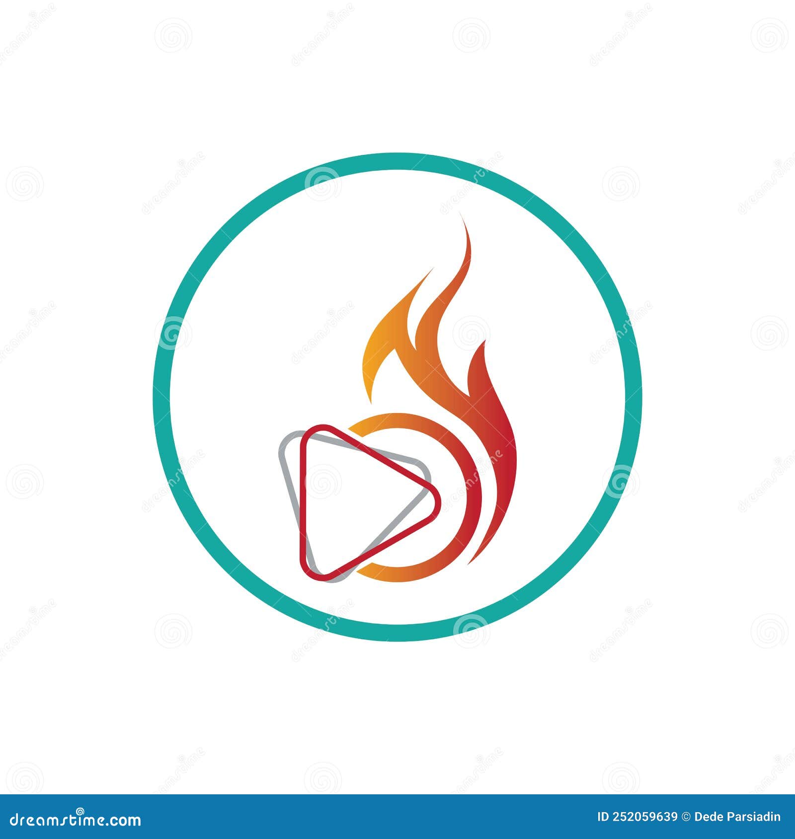 Fire and Play Button Logo Design Template Stock Vector - Illustration ...